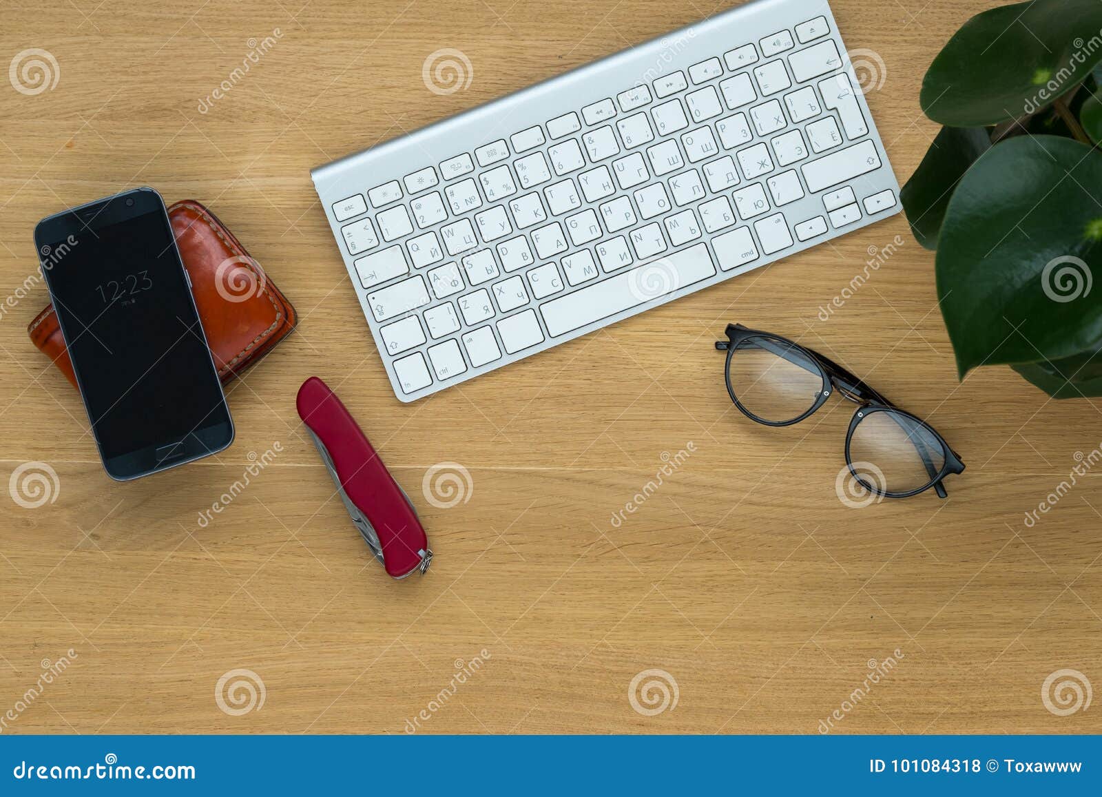 Objects on the Table, Top View. Stock Photo - Image of tabletop ...