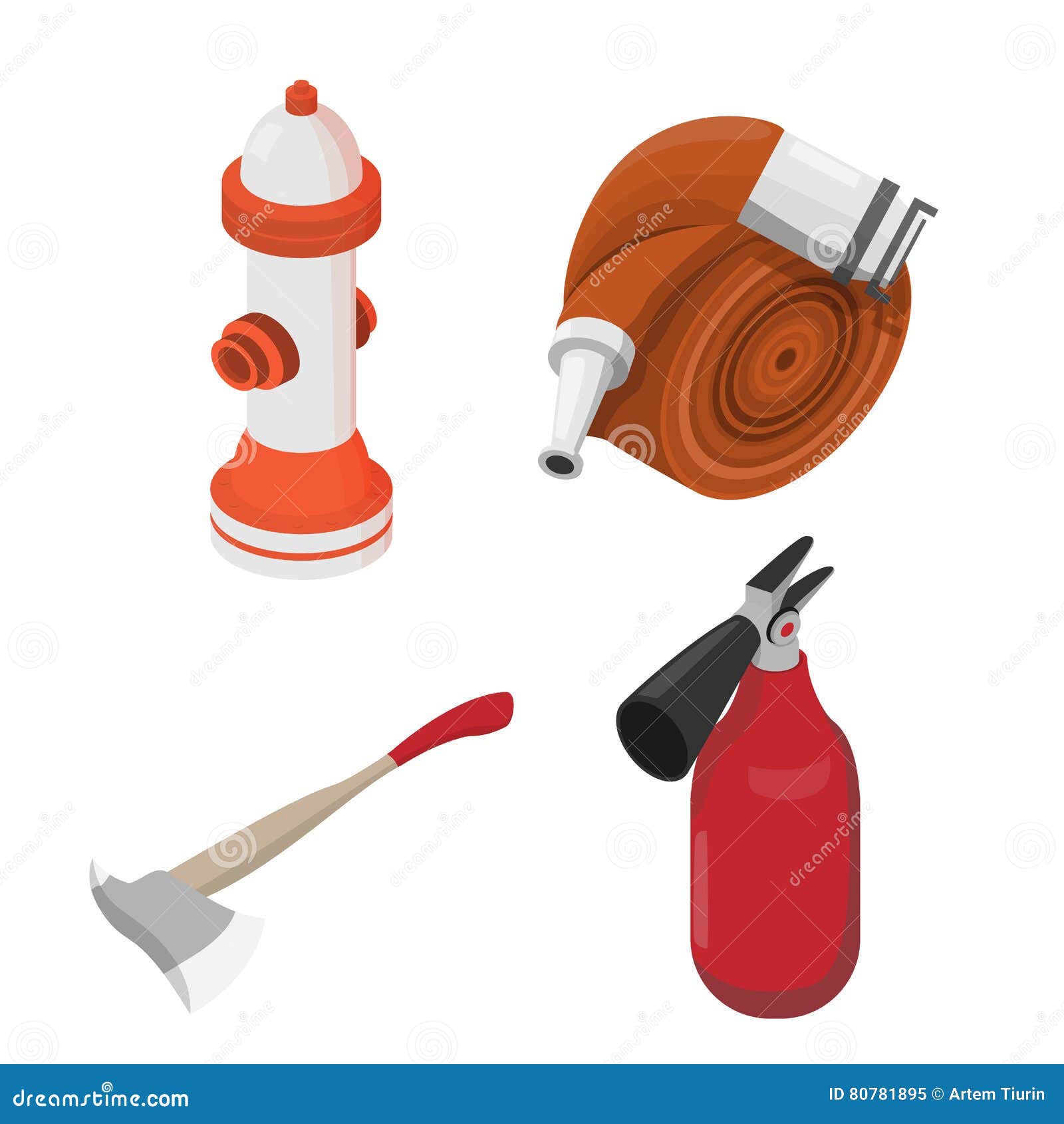 Objects To Deal with Dangerous Situations. Vector Isometric ...