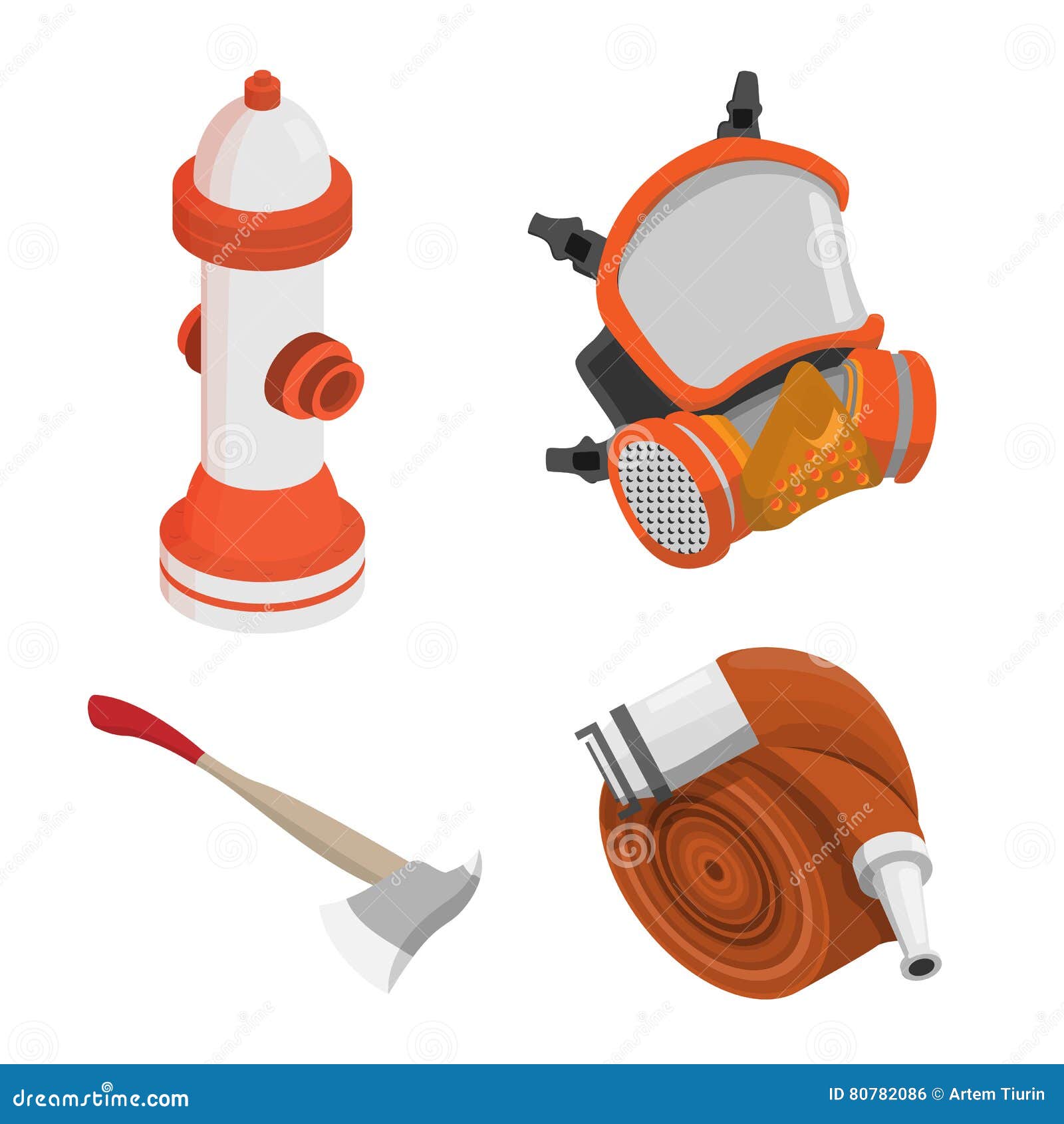 Objects To Deal With Dangerous Situations. Vector Isometric ...