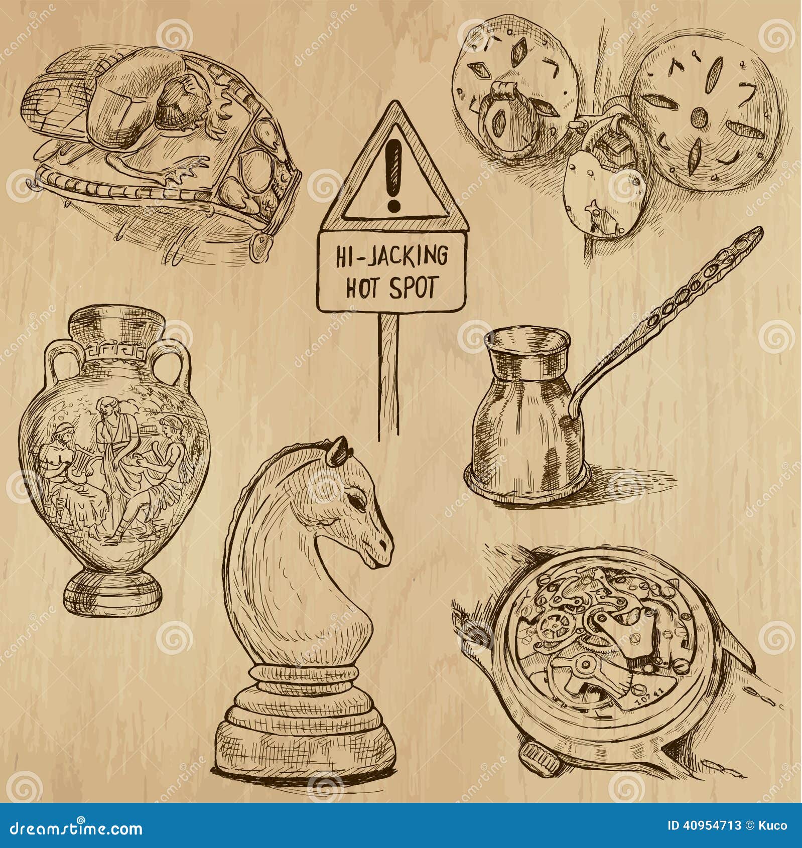 Objects - vector set no.1 stock vector. Illustration of drawn - 40954713