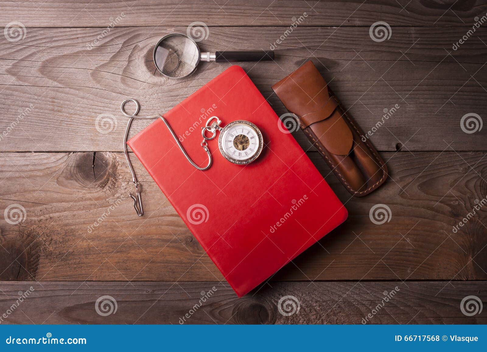 Objects on wooden table stock photo. Image of document - 66717568