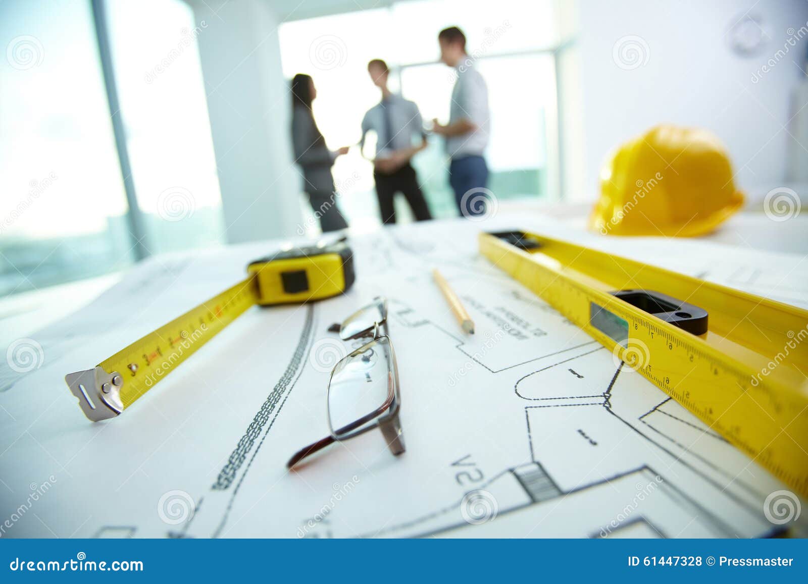 Objects At Workplace Of Architect Stock Photo - Image of teamwork ...