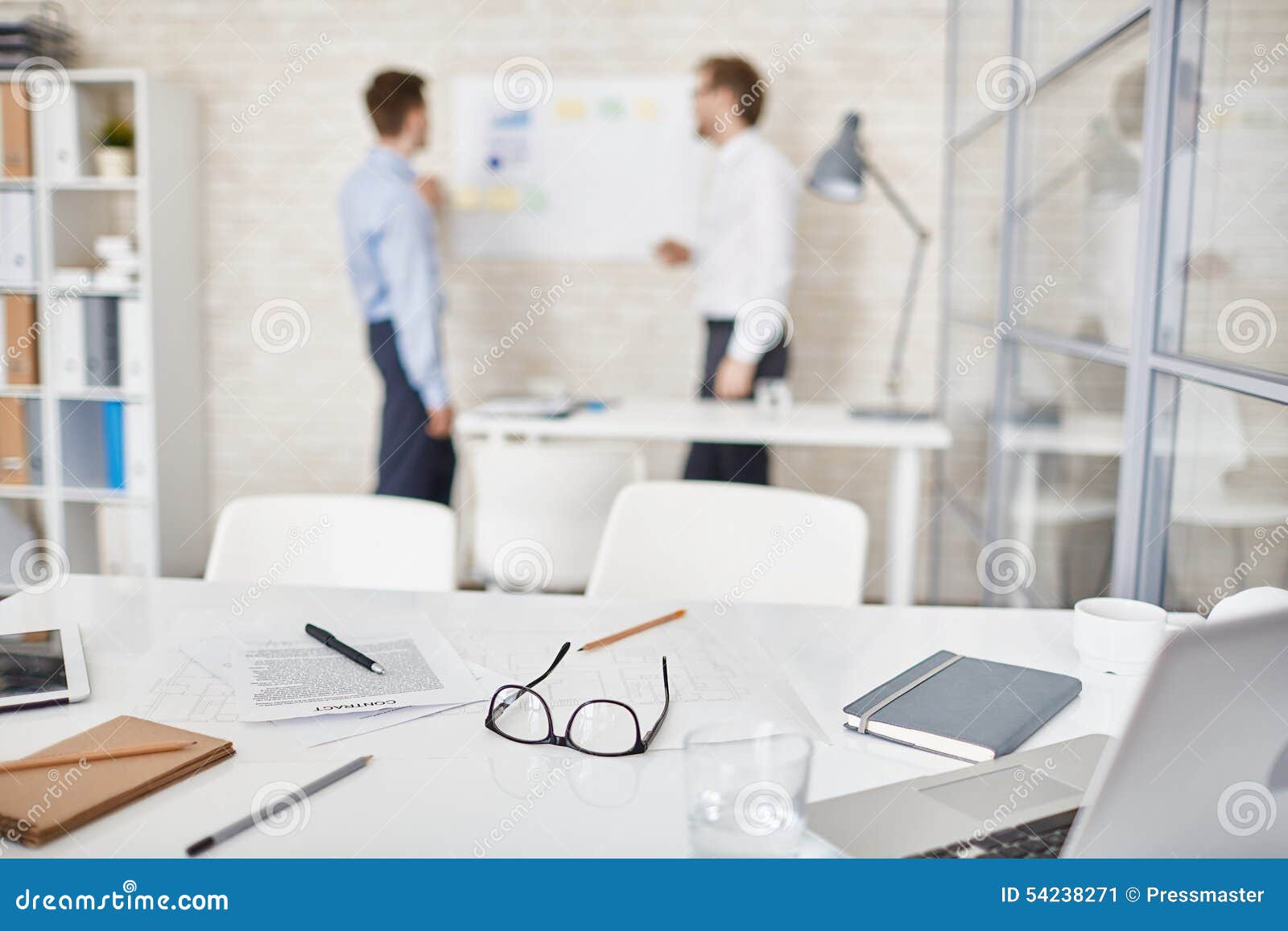 Objects on workplace stock image. Image of object, contract - 54238271