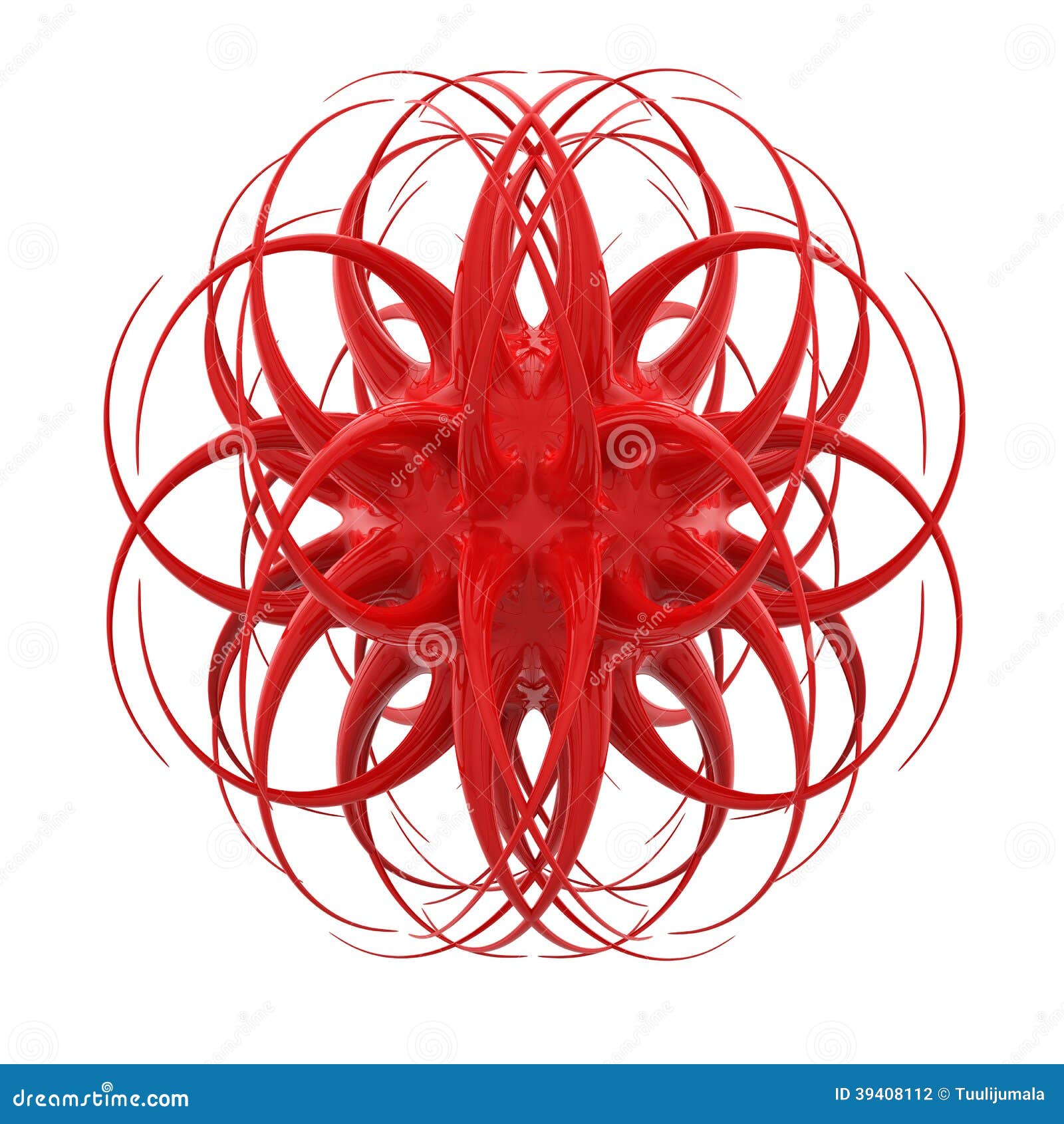 Objet 3D organique rouge illustration stock. Illustration du rouge ...