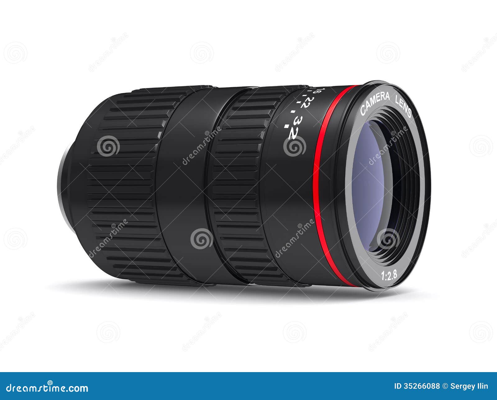 Objetiva no fundo branco ilustração stock. Ilustração de conceito ...