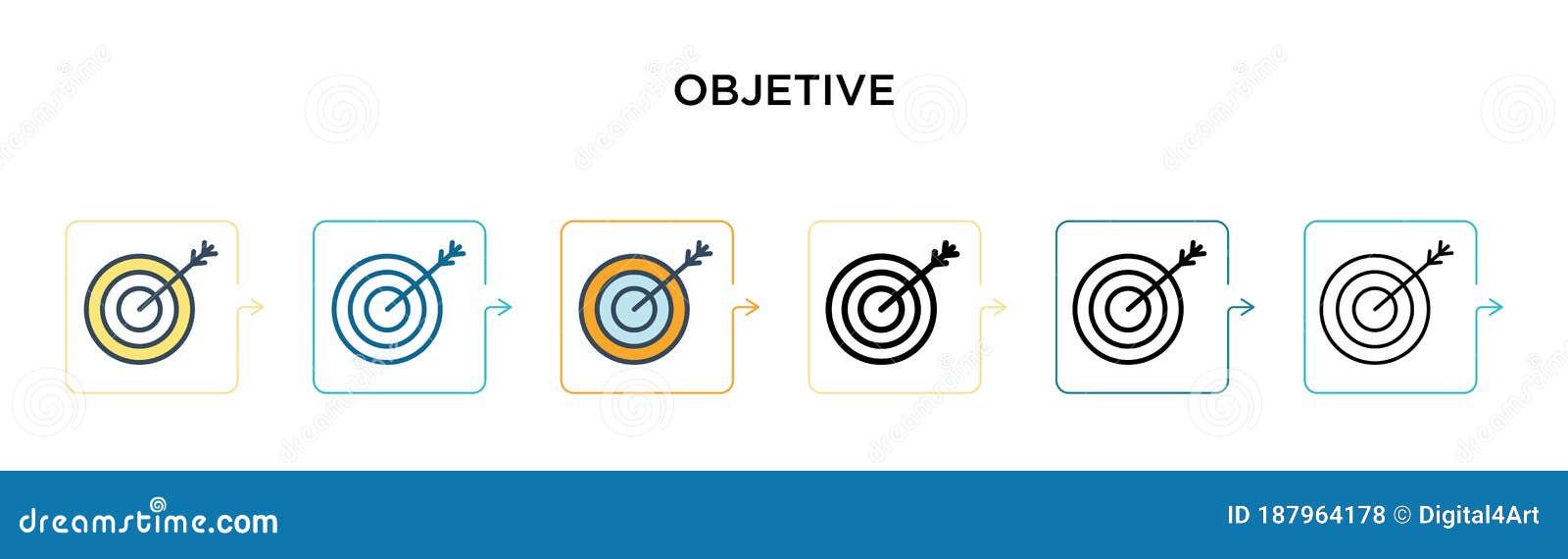 Objetive Icon In Different Style Vector Illustration. Two Colored And ...