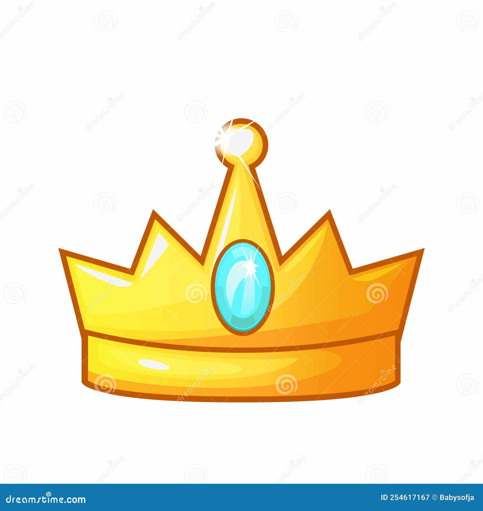 Objeto De Dibujos Animados Aislados De La Corona Dorada Vectorial ...