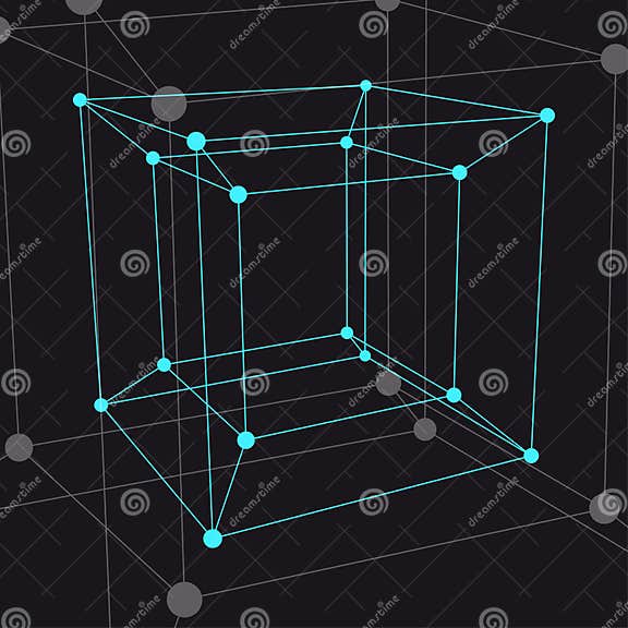 Objeto De Hypercube 3D Ilustración Del Vector Stock de ilustración - Ilustración de firme ...