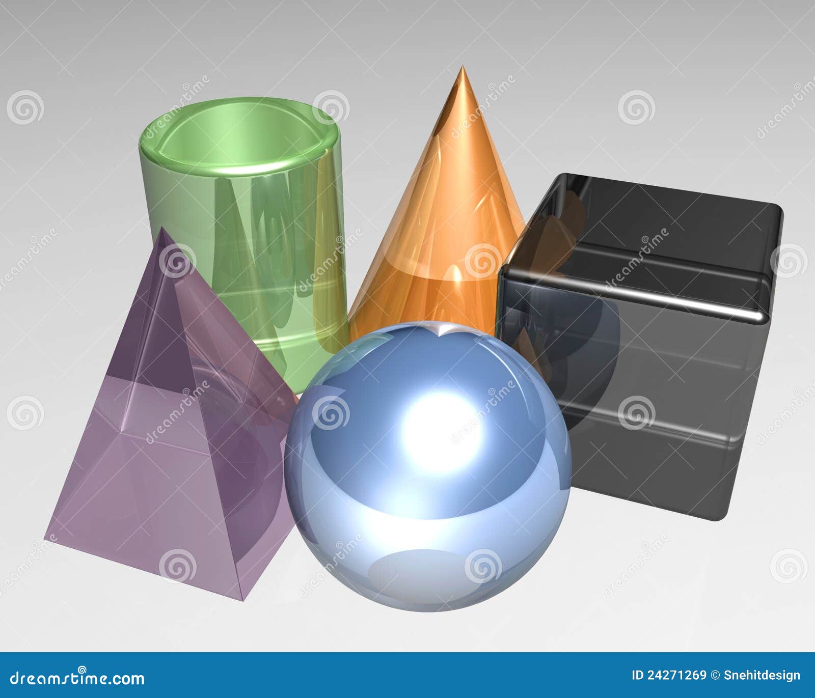 Objetos 3d ilustração stock. Ilustração de colorido, sombra - 24271269