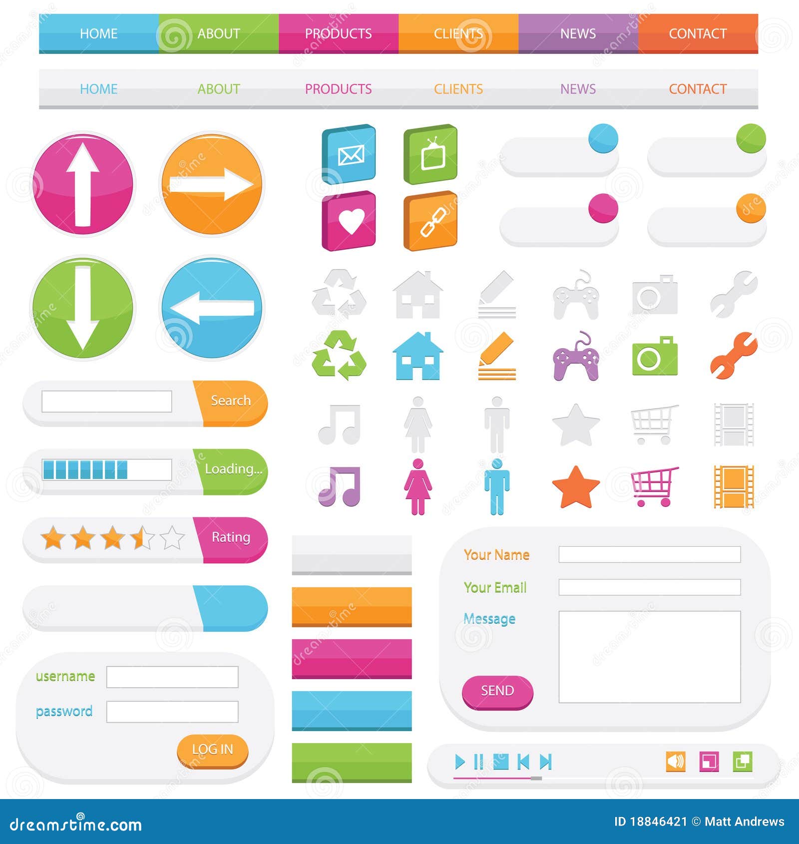 Objetos aislados del Web ilustración del vector. Ilustración de aislado ...