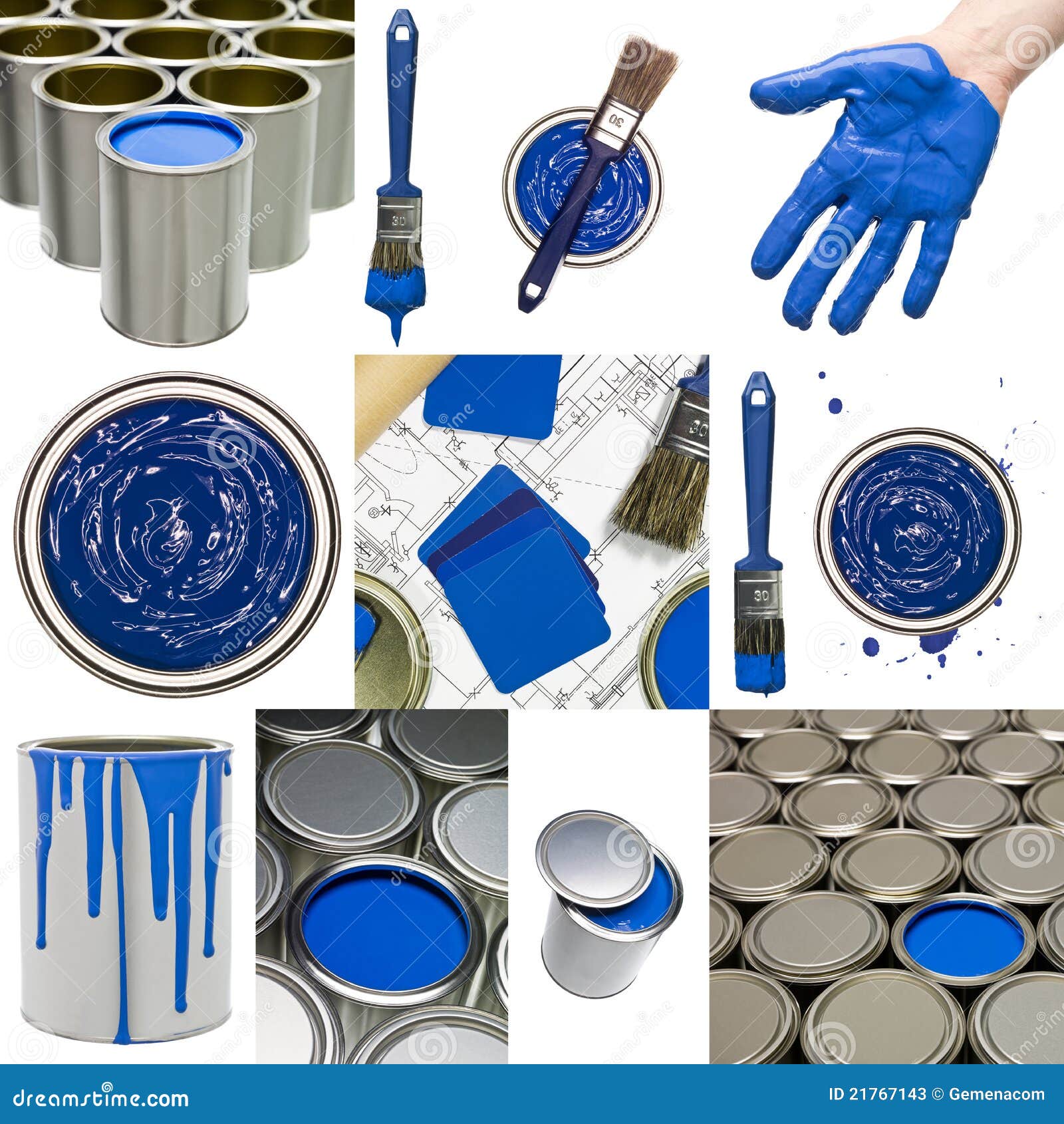 Objetos Azules De La Pintura Imagen de archivo - Imagen de pinturas ...