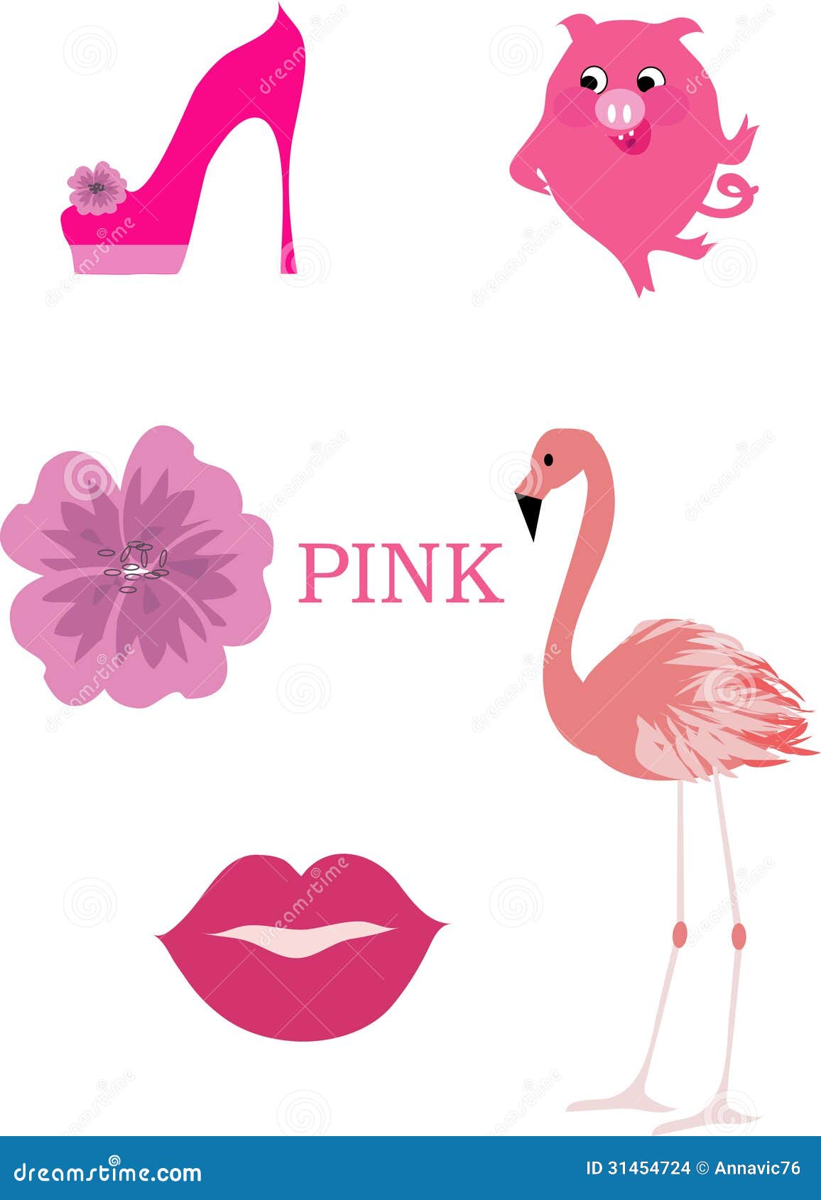 Objetos cor-de-rosa ilustração stock. Ilustração de bordos - 31454724