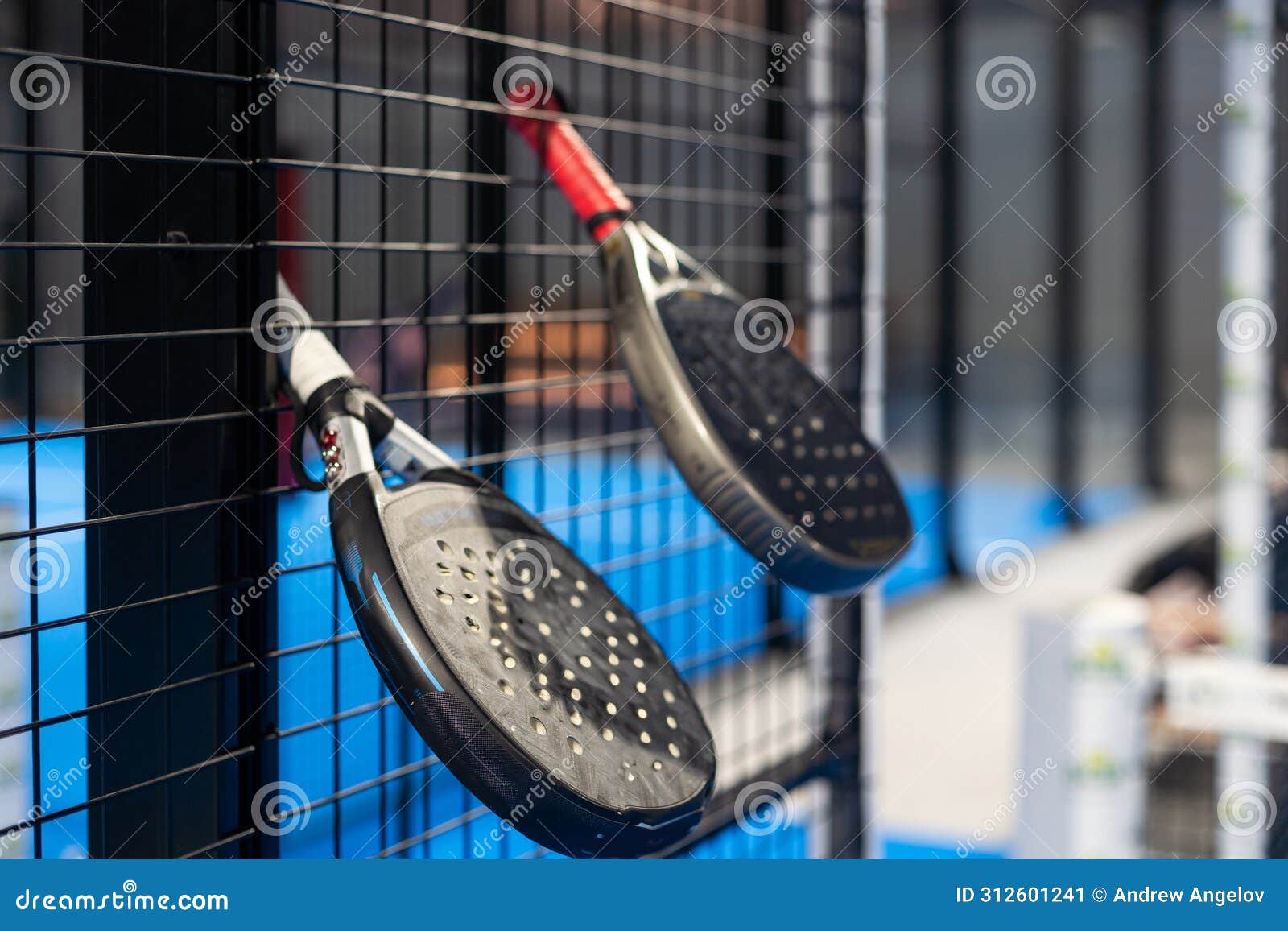 Objetos De Remo En Una Cancha Azul Imagen de archivo - Imagen de negro ...