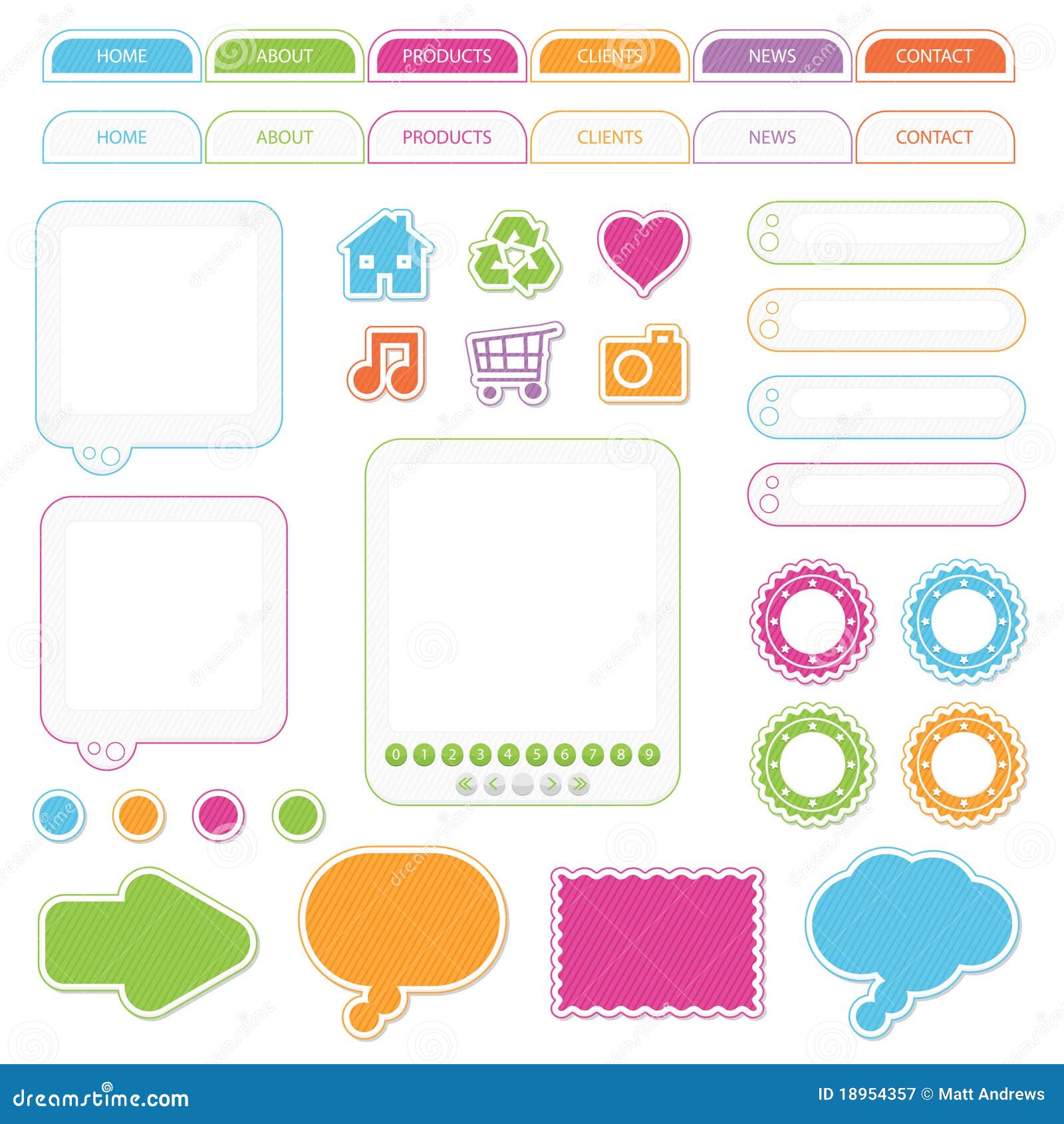 Objetos del Web ilustración del vector. Ilustración de modelo - 18954357