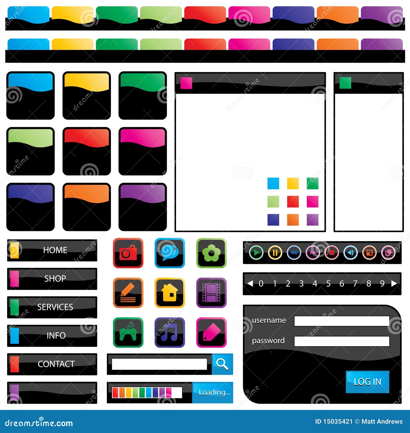 Objetos Del Web Del Arco Iris Ilustración del Vector - Ilustración de ...