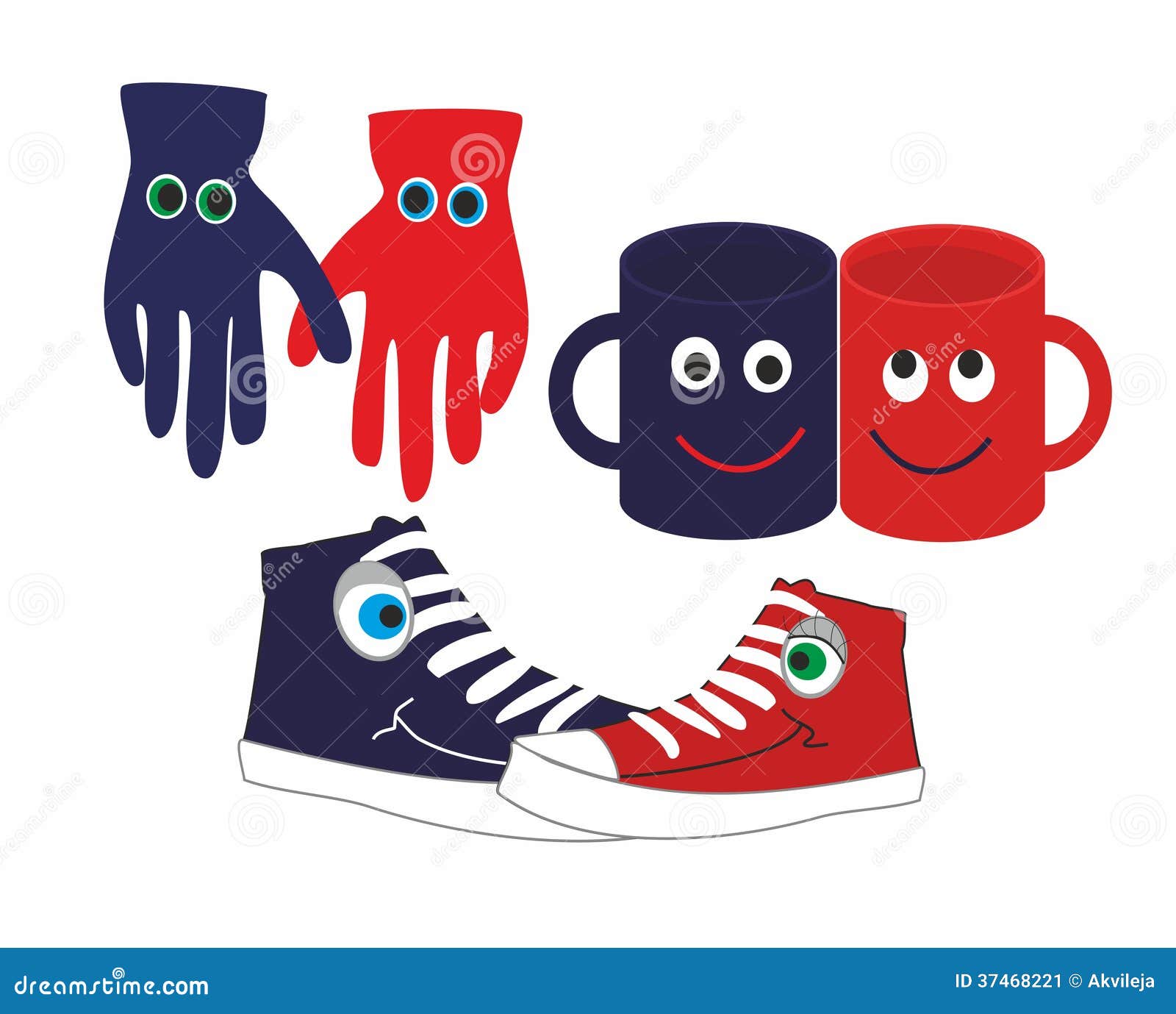 Objetos dos pares ilustração stock. Ilustração de amizade - 37468221