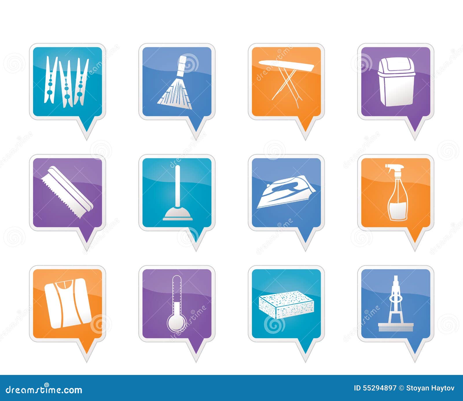 Objetos E Iconos Caseros De Las Herramientas Ilustración del Vector ...