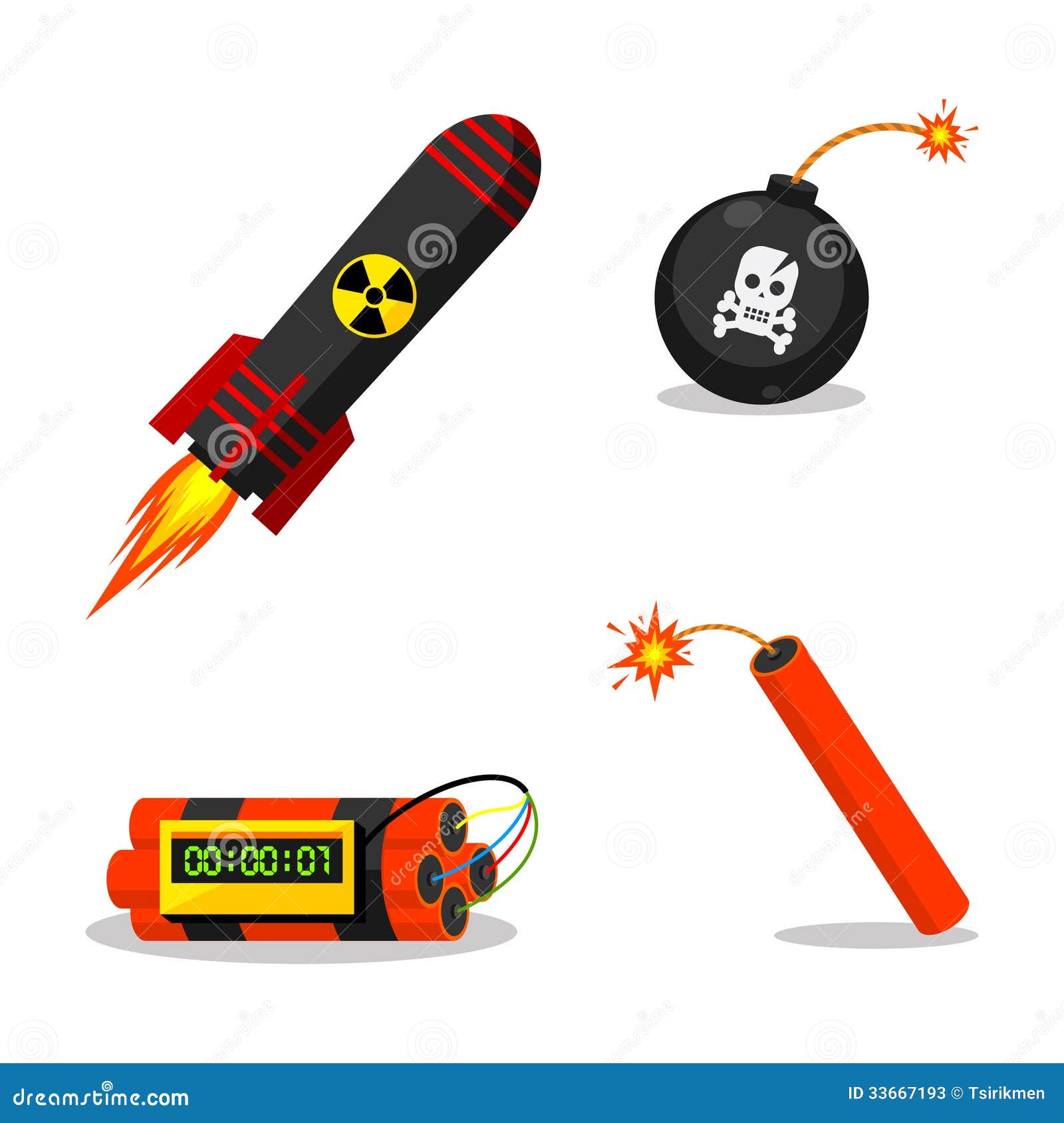 Objetos explosivos ilustración del vector. Ilustración de fondo - 33667193