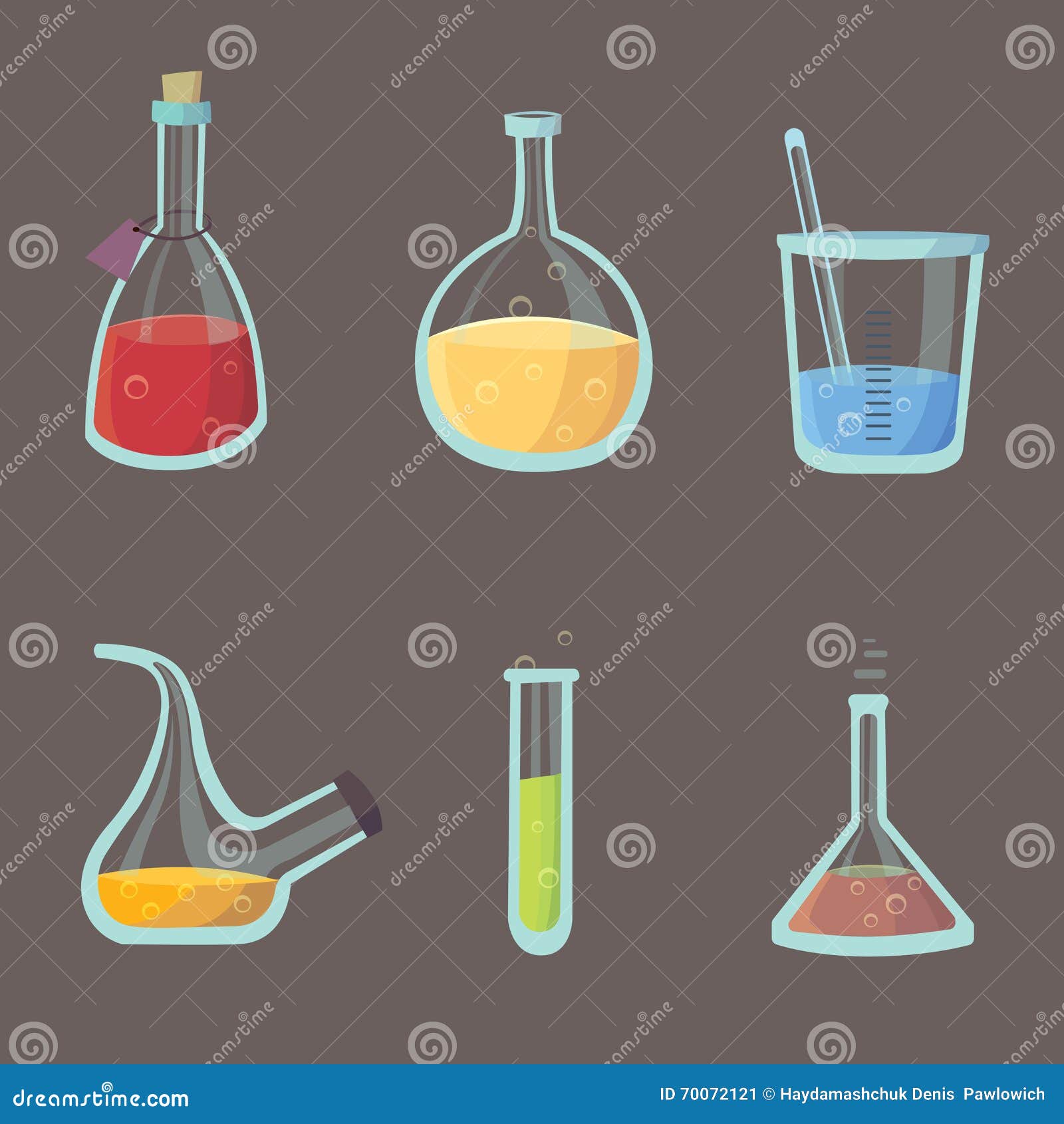 Objetos Químicos Del Equipo De Laboratorio Ilustración del Vector ...