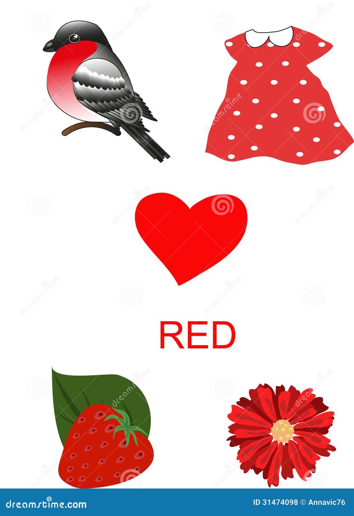 Objets de couleur rouge illustration stock. Illustration du formation ...