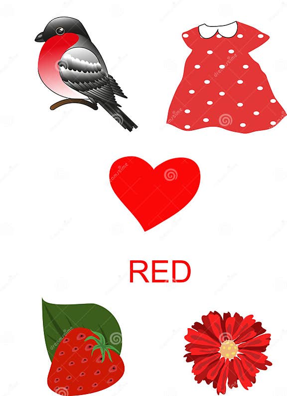 Objets de couleur rouge illustration stock. Illustration du formation ...