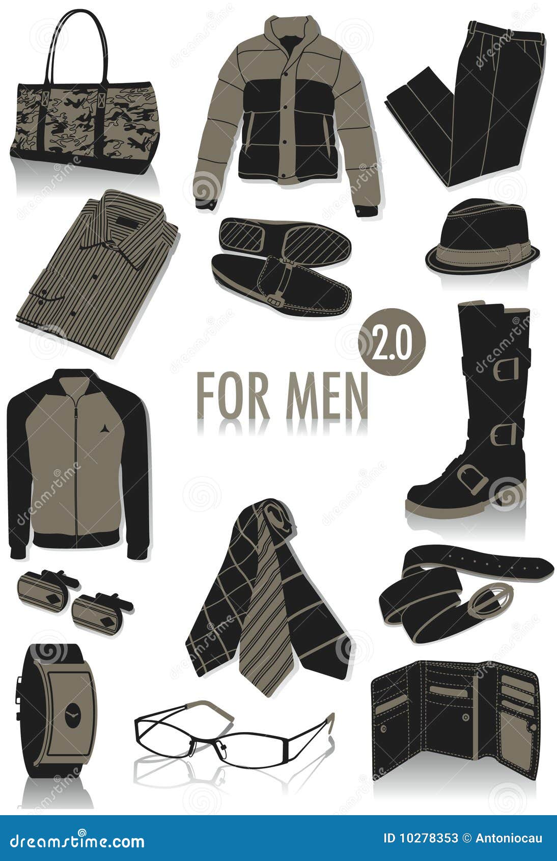 Objets Pour Les Silhouettes 2 Des Hommes Illustration de Vecteur ...