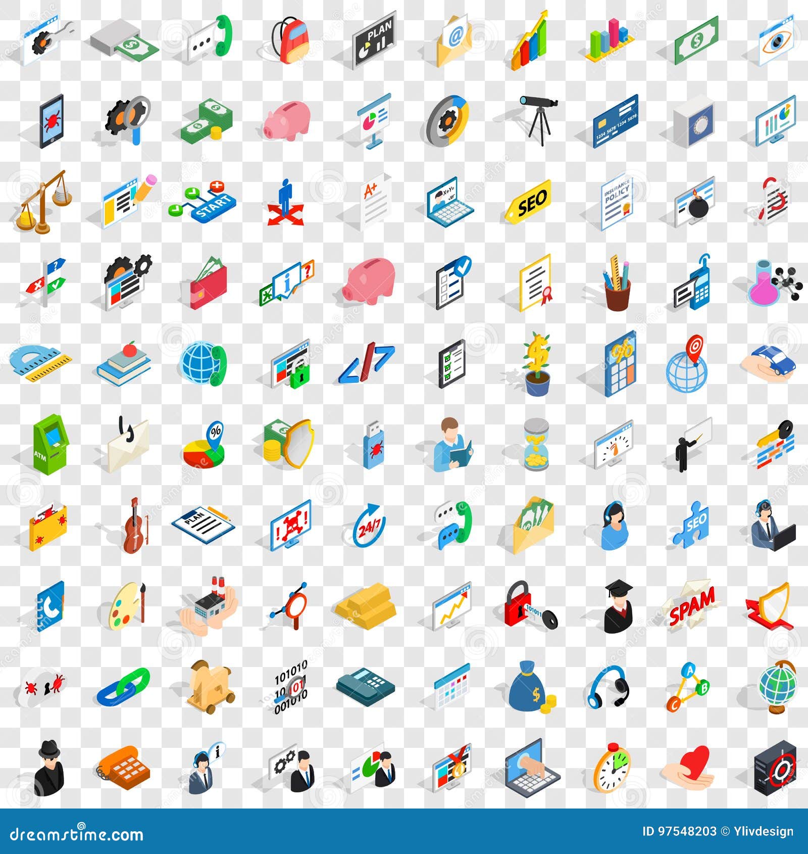 100 Obligation Icons Set, Isometric 3d Style Stock Vector ...