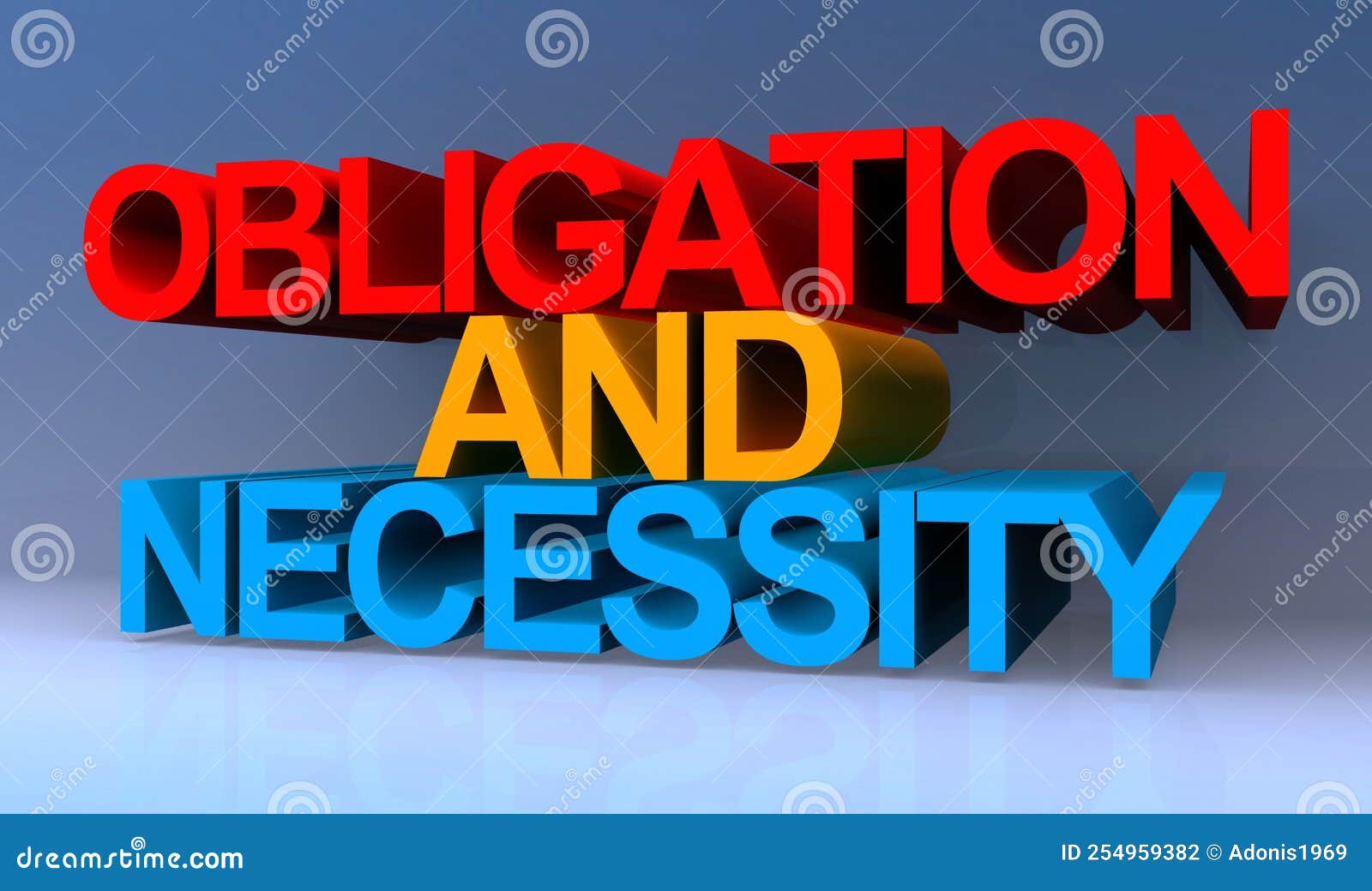 Obligation and Necessity on Blue Stock Illustration - Illustration of ...