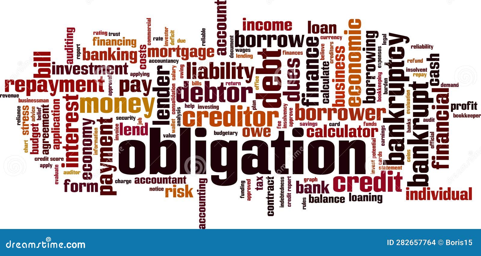 Obligation word cloud stock vector. Illustration of agreement - 282657764