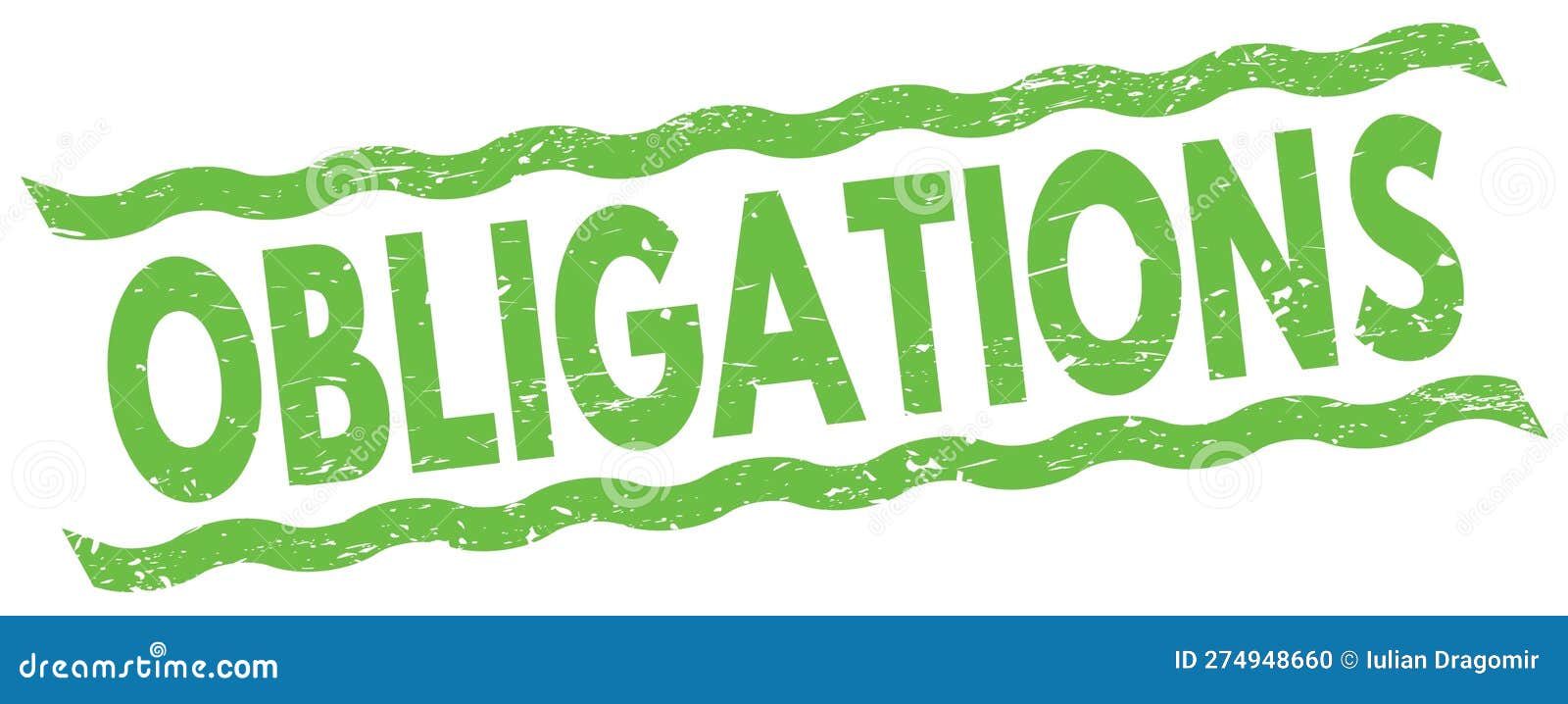 OBLIGATIONS Text on Green Lines Stamp Sign Stock Illustration ...