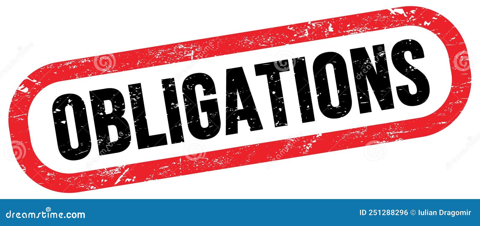 OBLIGATIONS, Text Written on Red-black Stamp Sign Stock Illustration ...