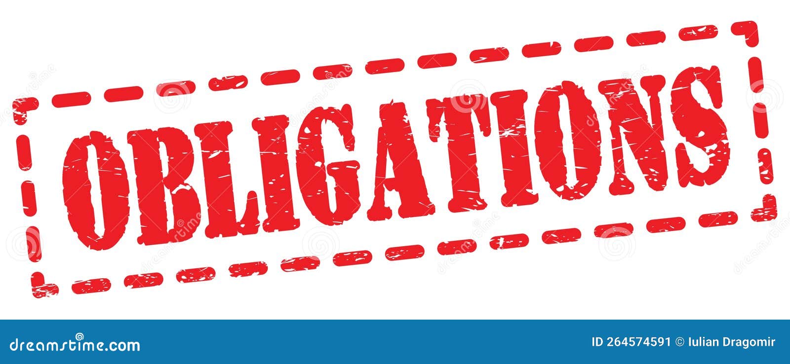 OBLIGATIONS Text Written on Red Stamp Sign Stock Illustration ...