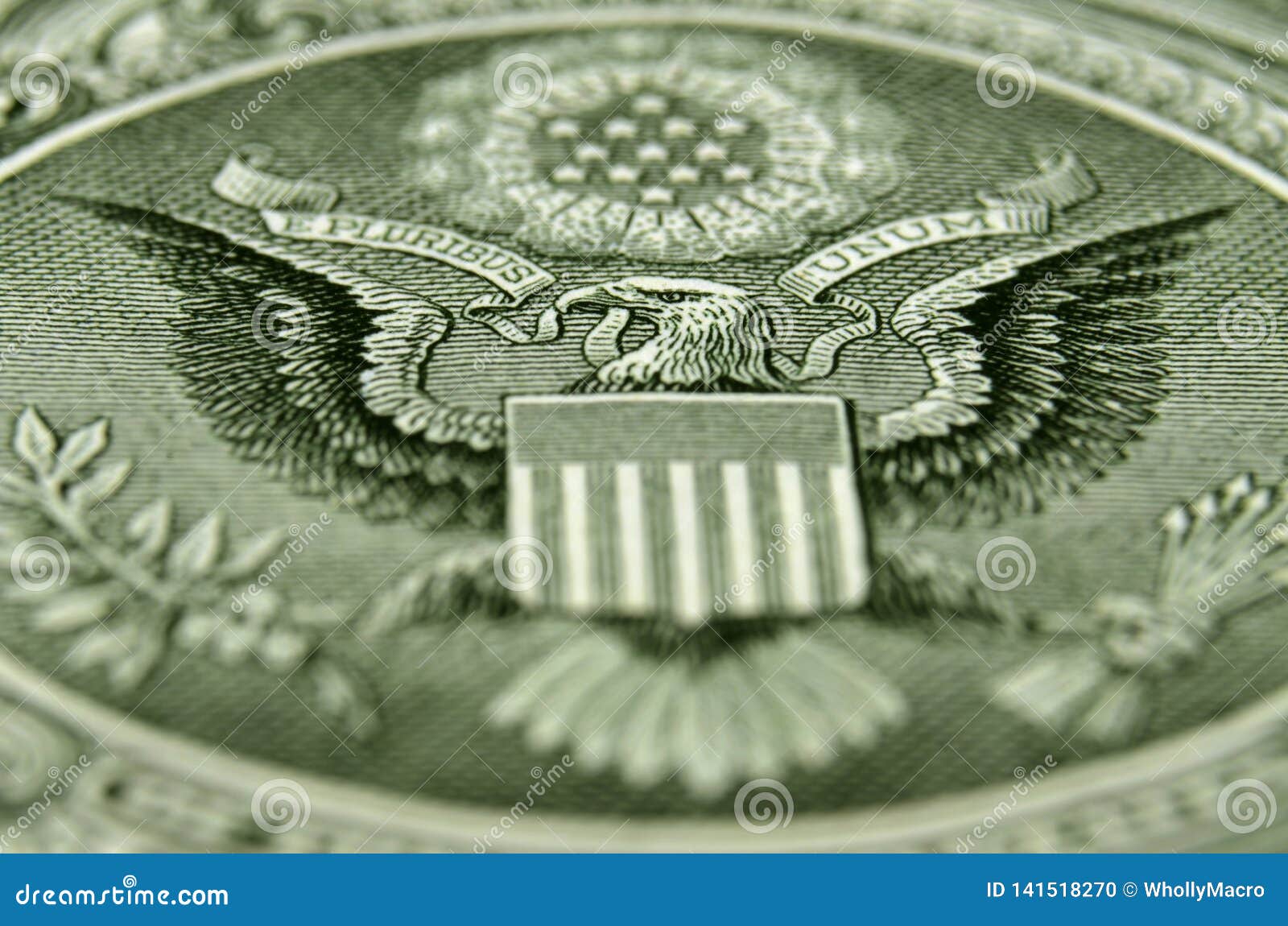 Oblique Angle Shot of the Back of the US One Dollar Bill, Featuring the ... Oblique Angle Shot of the Back of the US One Dollar Bill, Featuring the ...