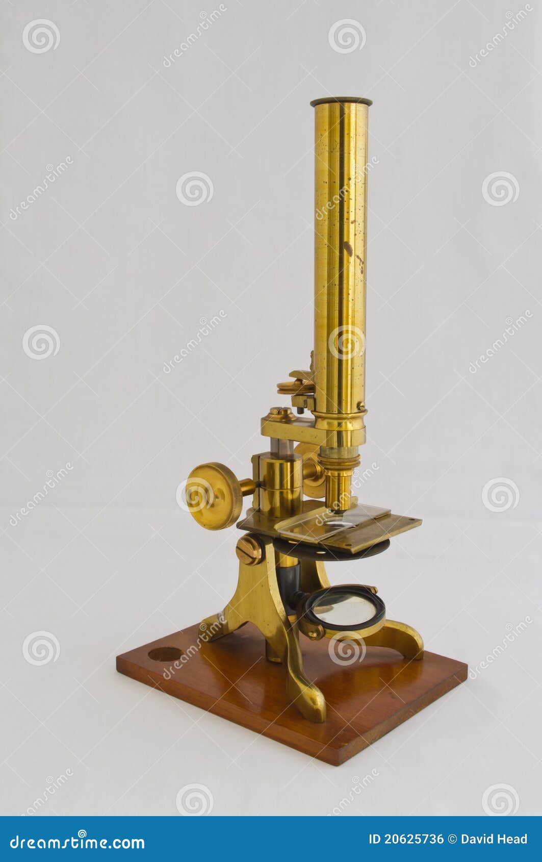 Oblique Old Microscope stock photo. Image of background - 20625736