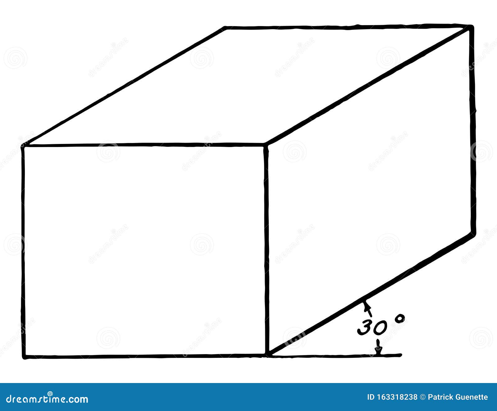 Oblique View of Rectangular Solid Vintage Illustration Stock Vector ...