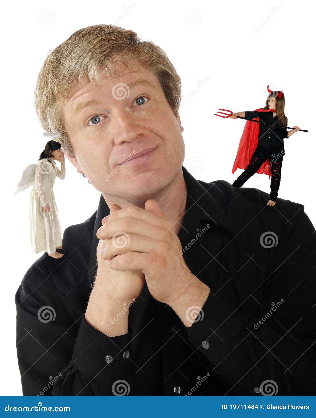 Oblivious stock photo. Image of horns, smile, delighted - 19711484