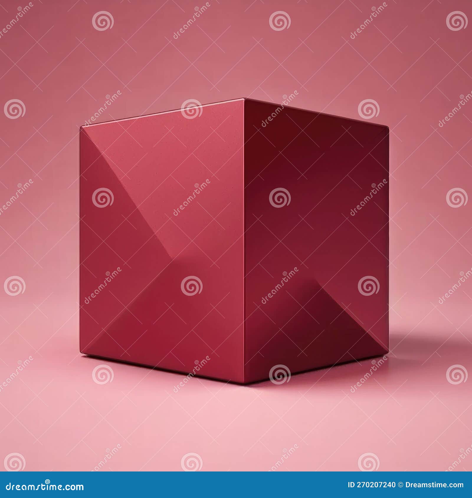 An Oblong Crimson-colored Cube with Sharp Corners Podium, Empty ...