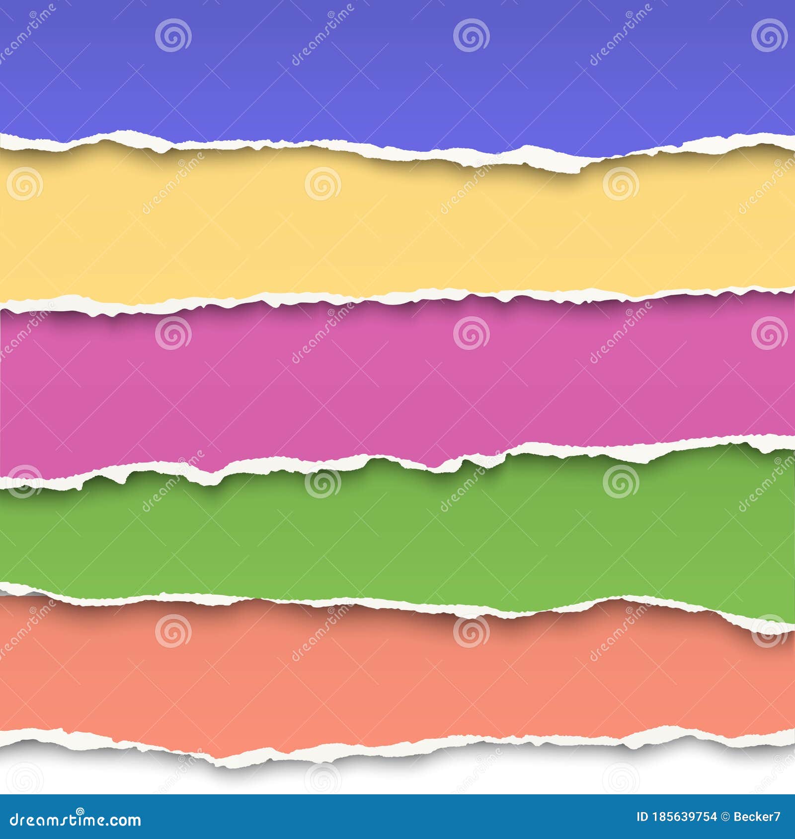 Oblong Layers Of Torn White Paper Wisps Placed One Under Another ...