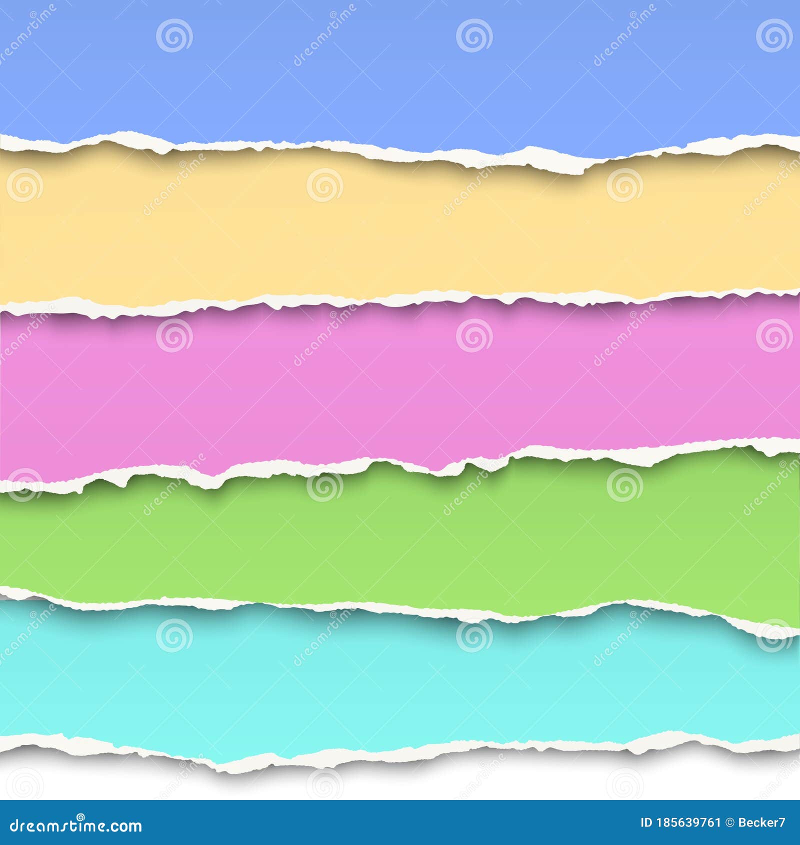 Oblong Layers Of Torn White Paper Wisps Placed One Under Another ...