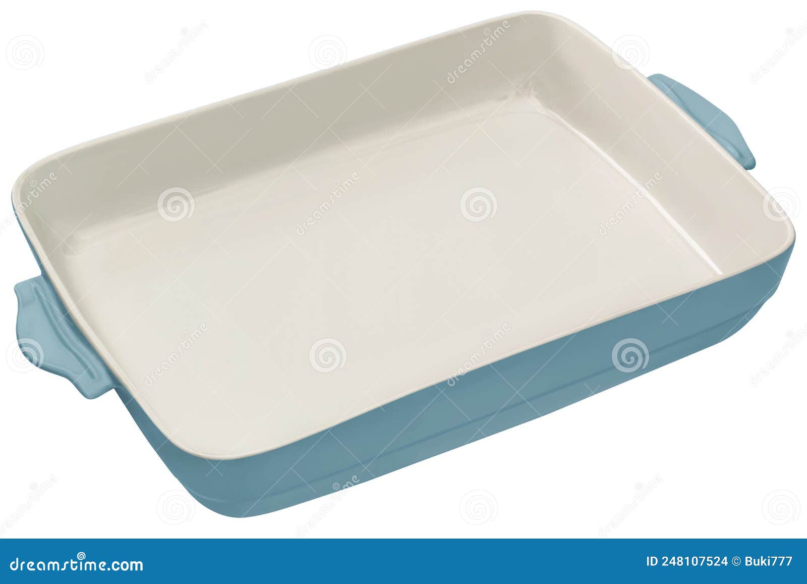Ceramic Casserole Baking Pan with Marine Blue External and Off White ...