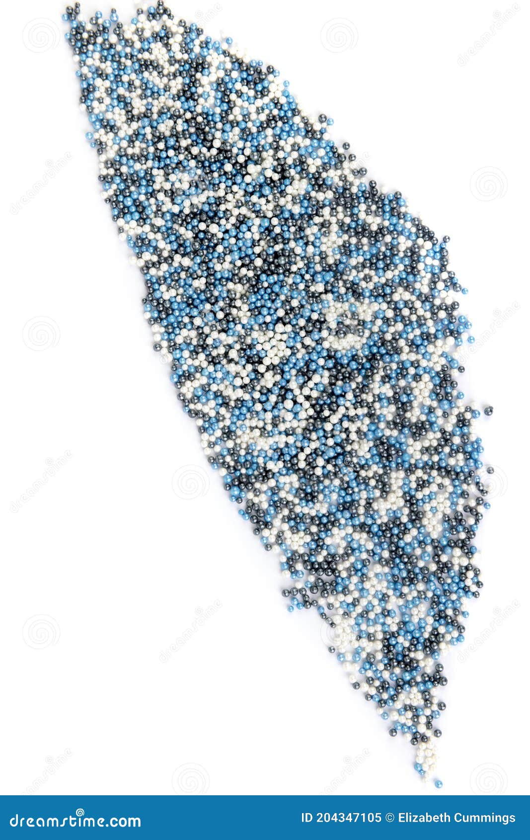 Oblong Shaped Wedge of Winter Colored Candy Sprinkles Side View Stock ...