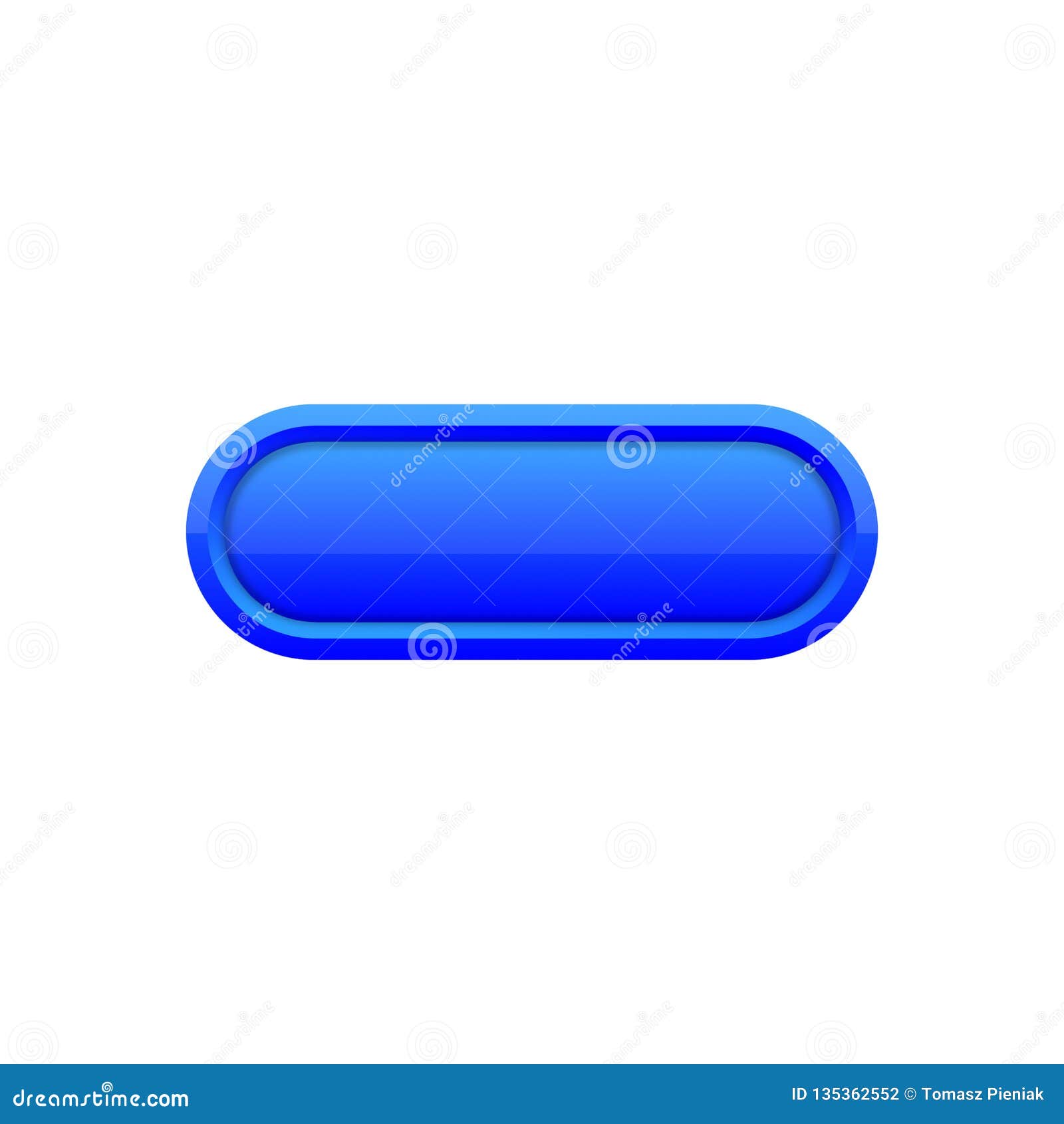 An Oblong Universal Button in Blue Stock Illustration - Illustration of ...