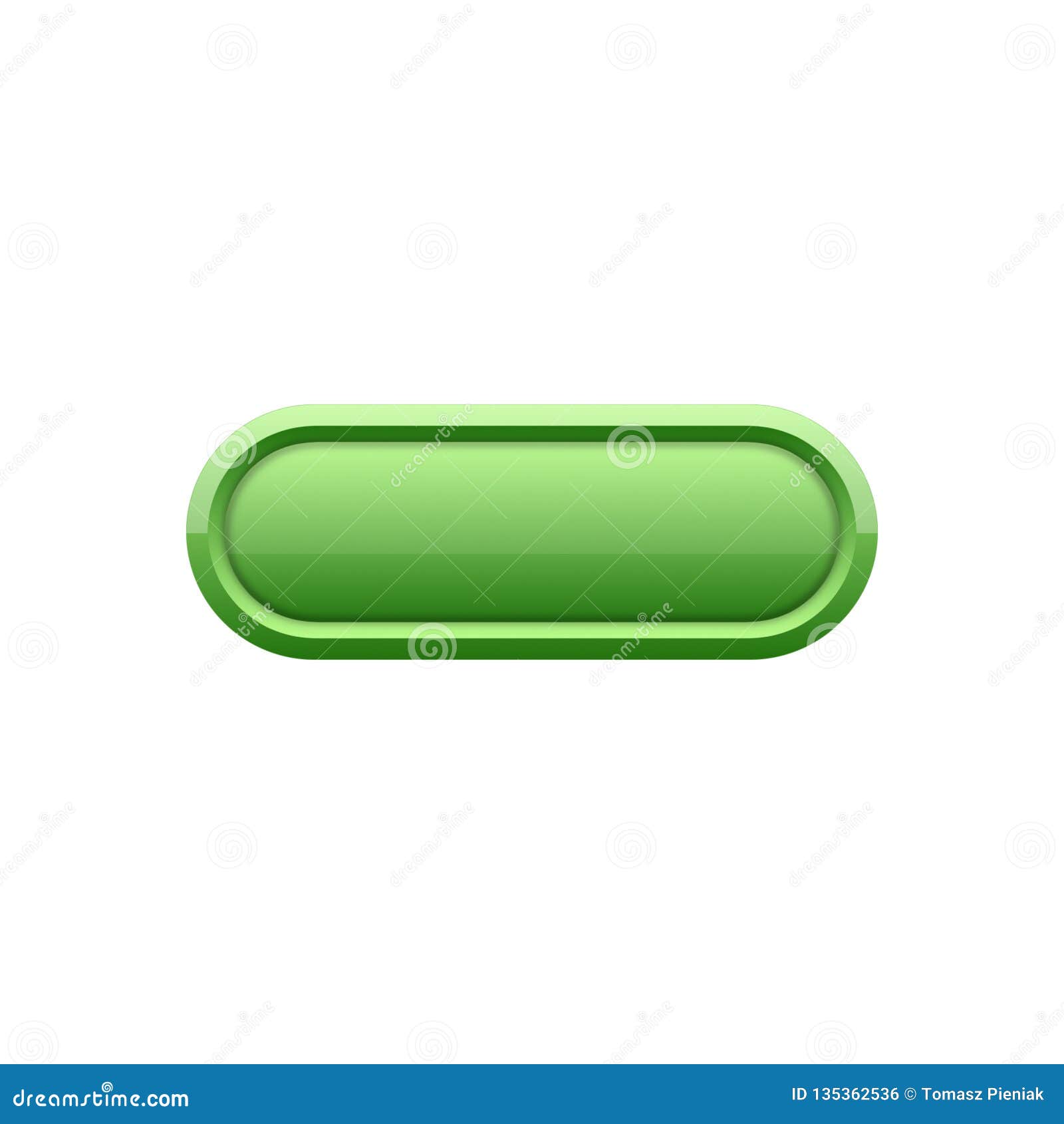 An Oblong Universal Button in Green Stock Illustration - Illustration ...