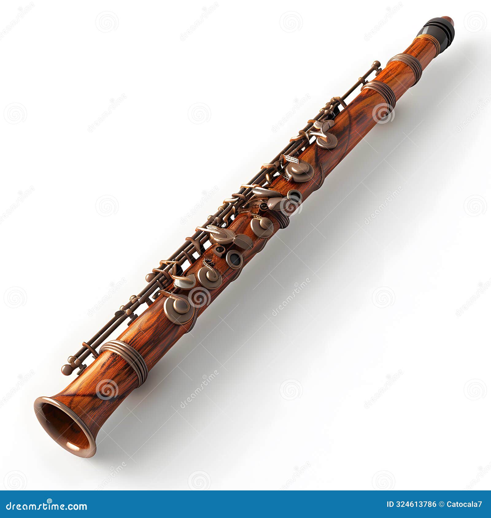 Oboe Classical Wind Musical Instrument Isolated on White Close-up Stock ...