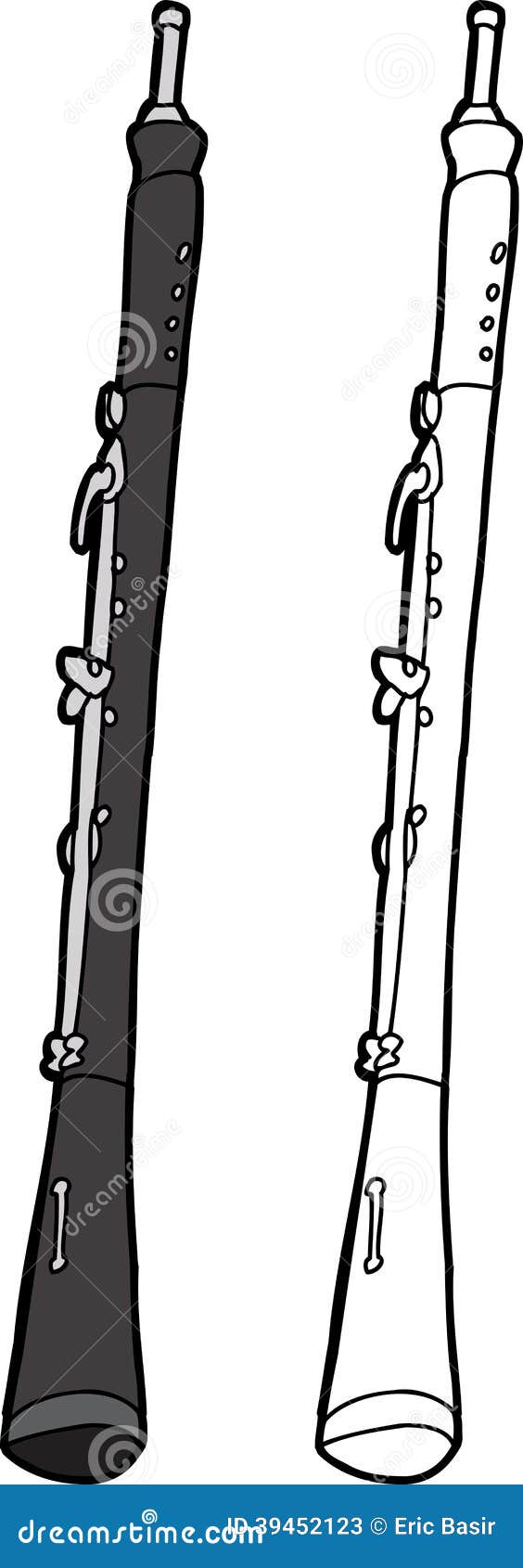 Oboe on White Background stock vector. Illustration of white - 39452123