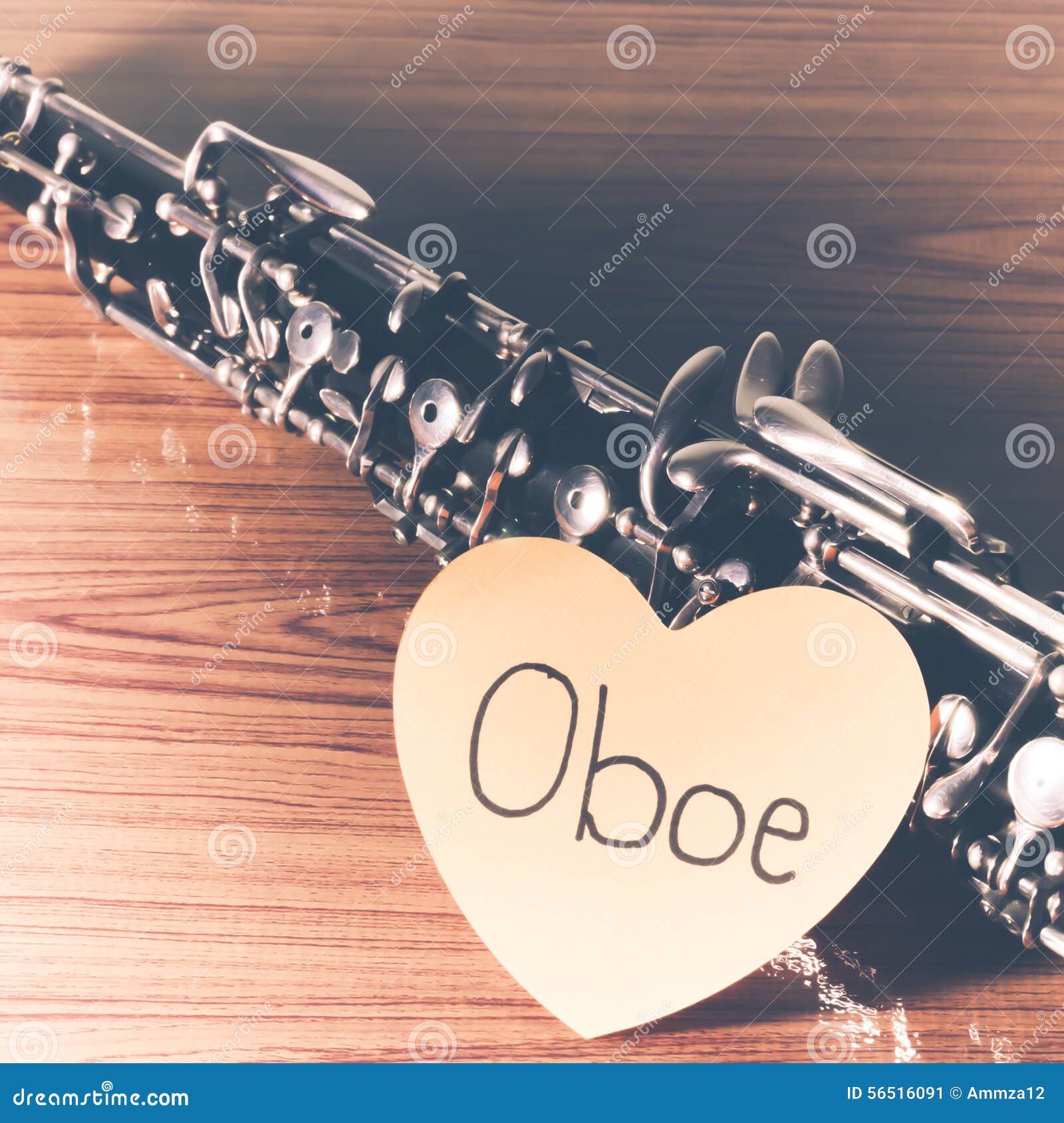 Oboe on wood background stock image. Image of macro, object - 56516091