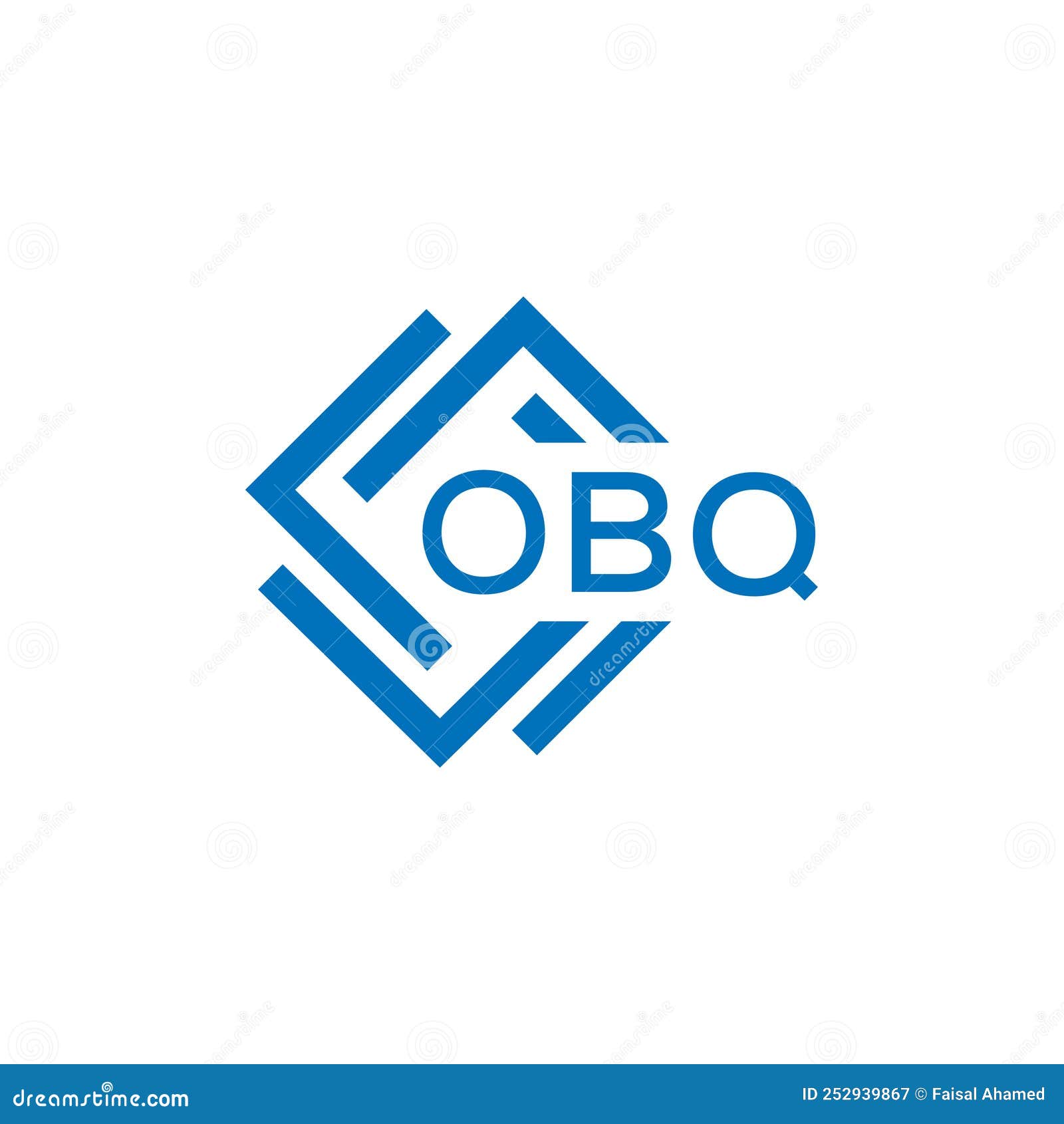 OBQ Letter Logo Design on White Background. OBQ Creative Circle Letter ...