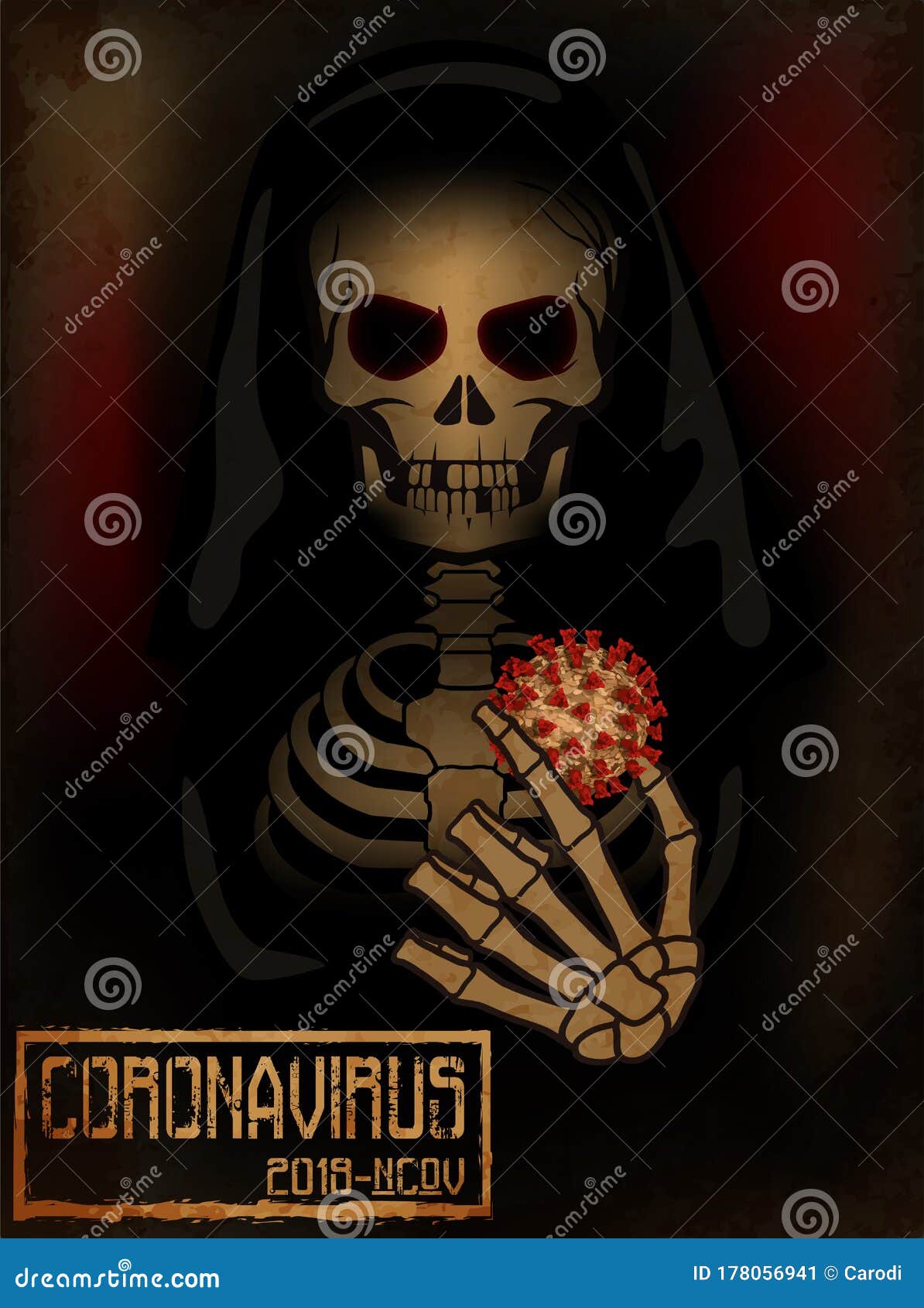 Death Holds Coronavirus Covid-19 Wallpaper Stock Vector - Illustration ...