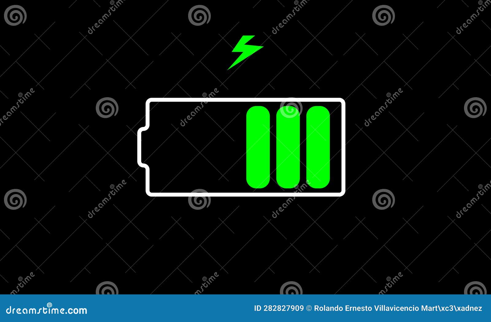 Illustration of a Charging Battery. Energy and Electric Charge Stock ...