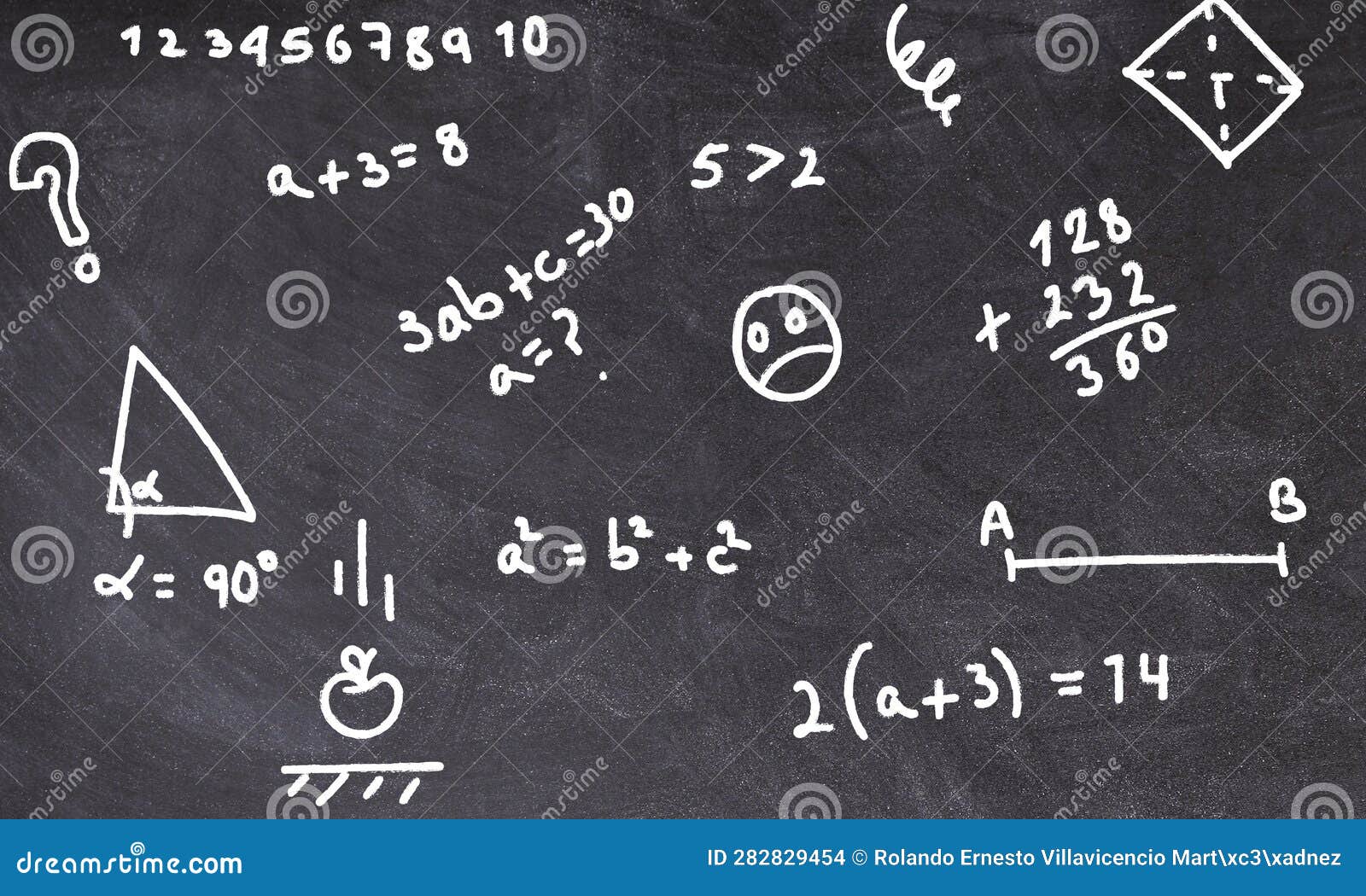 Black Chalkboard Illustration with Chalk Doodles. Concept of ...